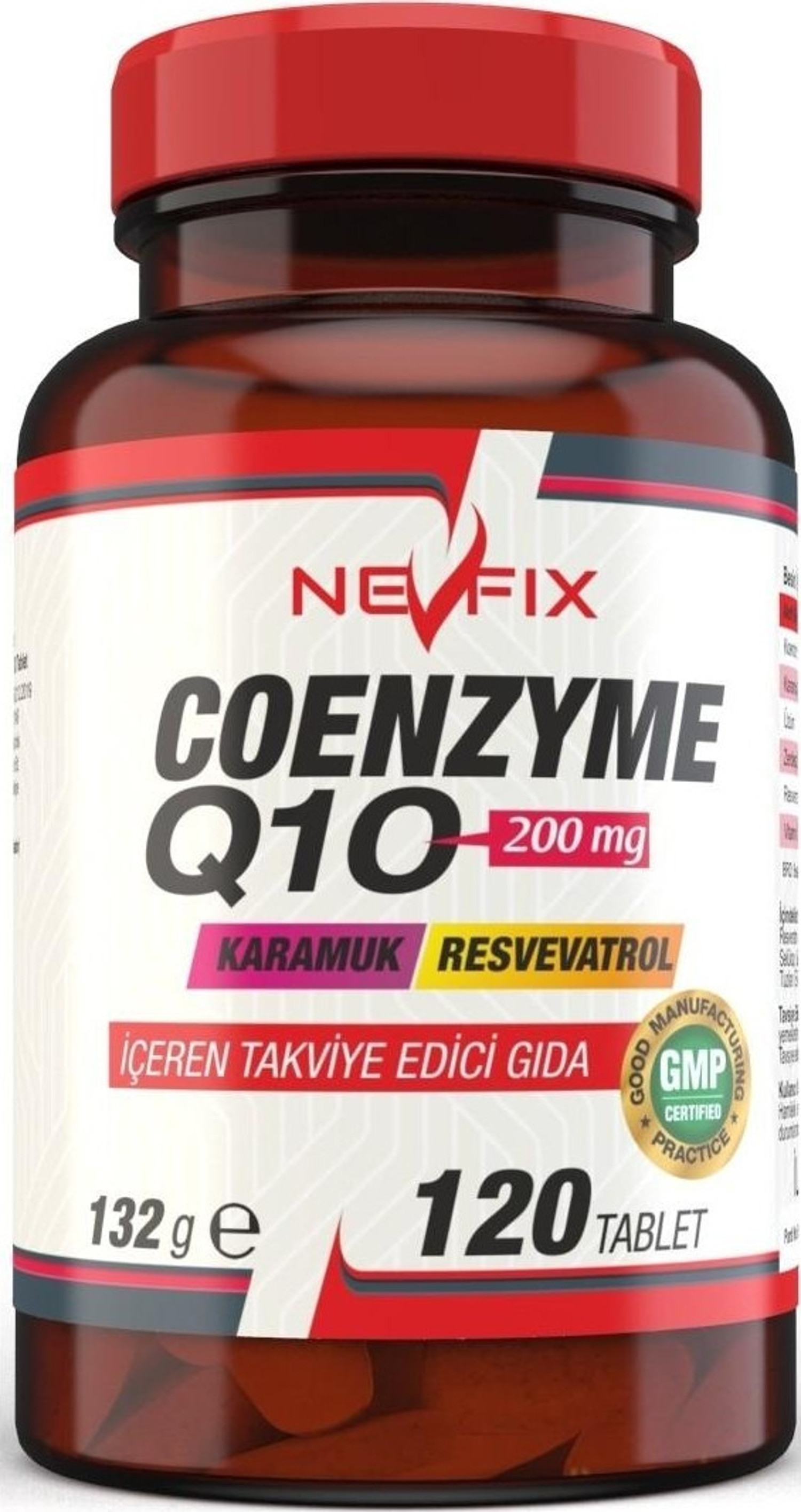 Nevfix Coenzyme Q10 200 Mg Koenzim Resveratrol Karamuk 120 Tablet - idefix