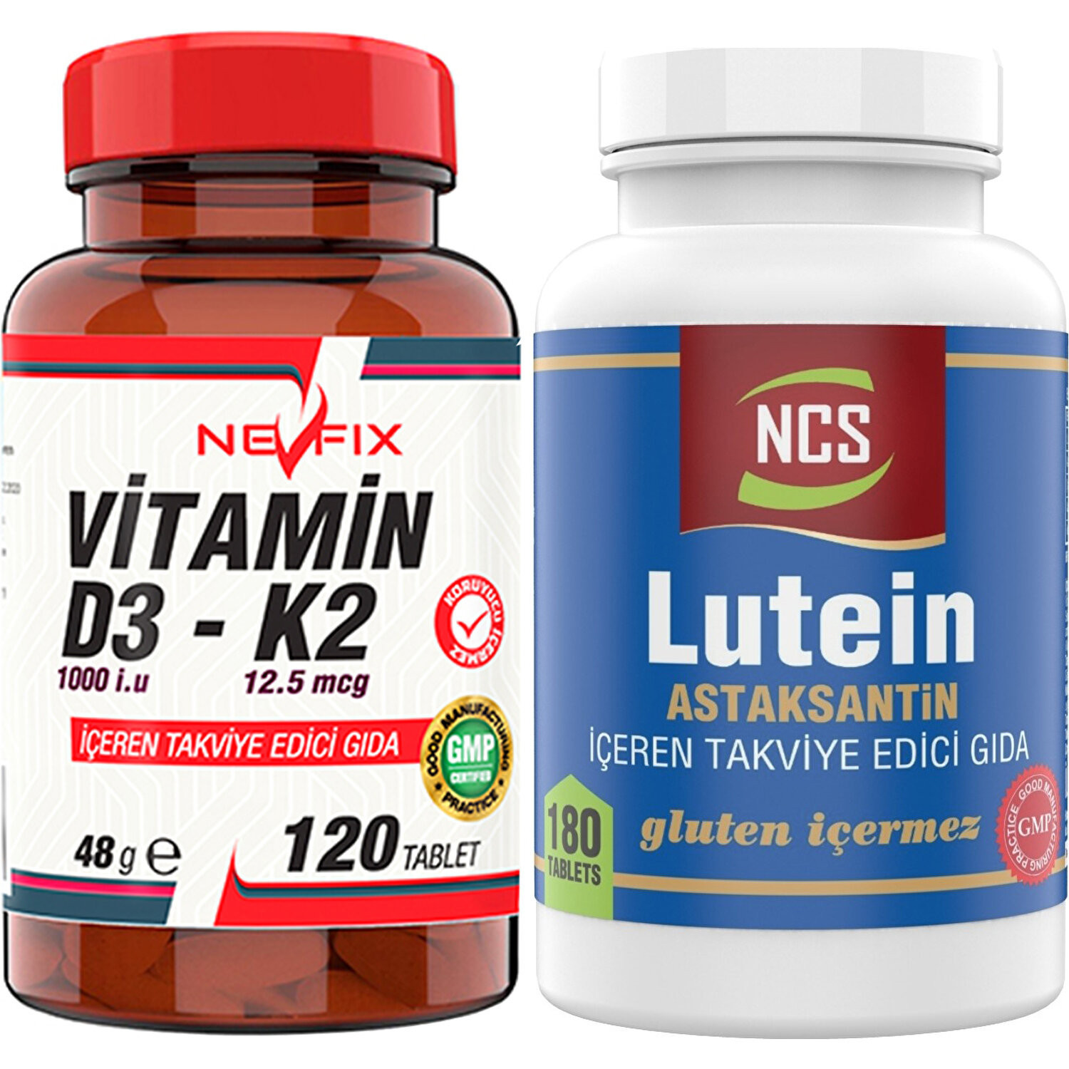 Nevfix Lutein 15 Astaksantin 12 Mg 180 Tablet Çinko Vitamin D3-K2 120 ...