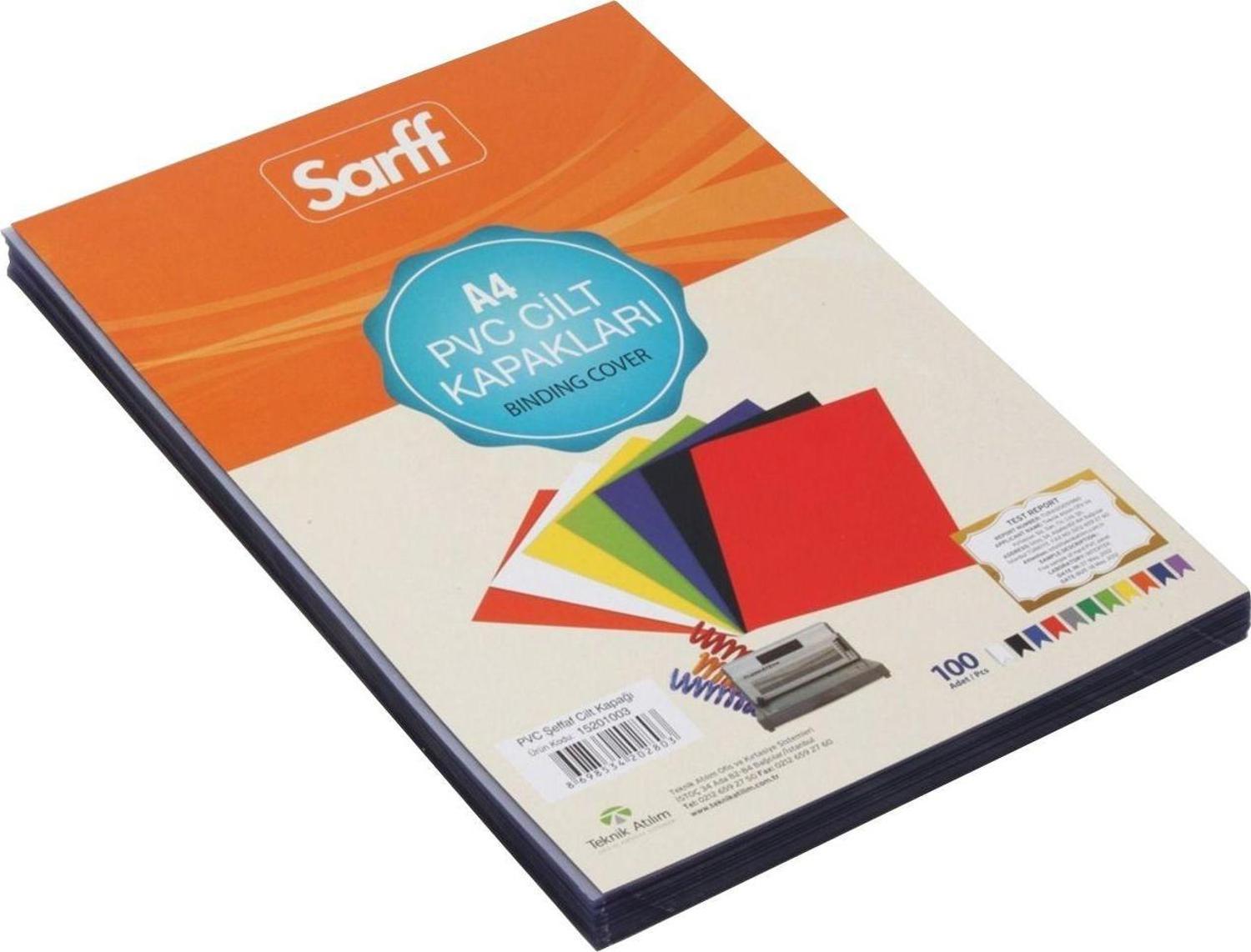 Sarff A4 PVC Şeffaf Cilt Kapağı (100 lü Paket) - idefix