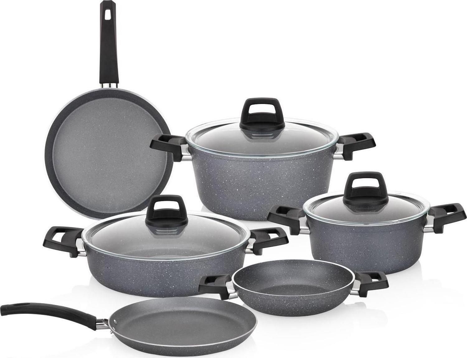 Schafer Yanmaz Yapışmaz Tencere Takımı 9 Parça Gri - idefix