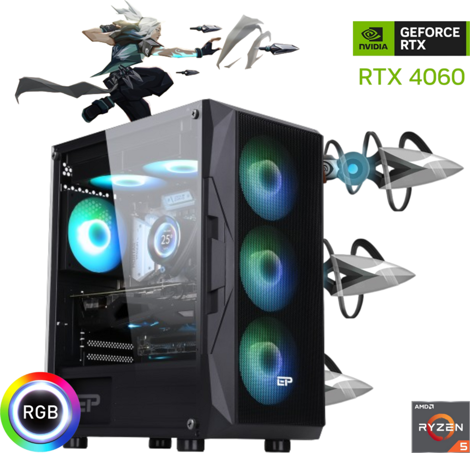 Gaming R5-4060 Ryzen 5 5600 16GB Ddr4 1tb SSD RTX4060 8gb - idefix