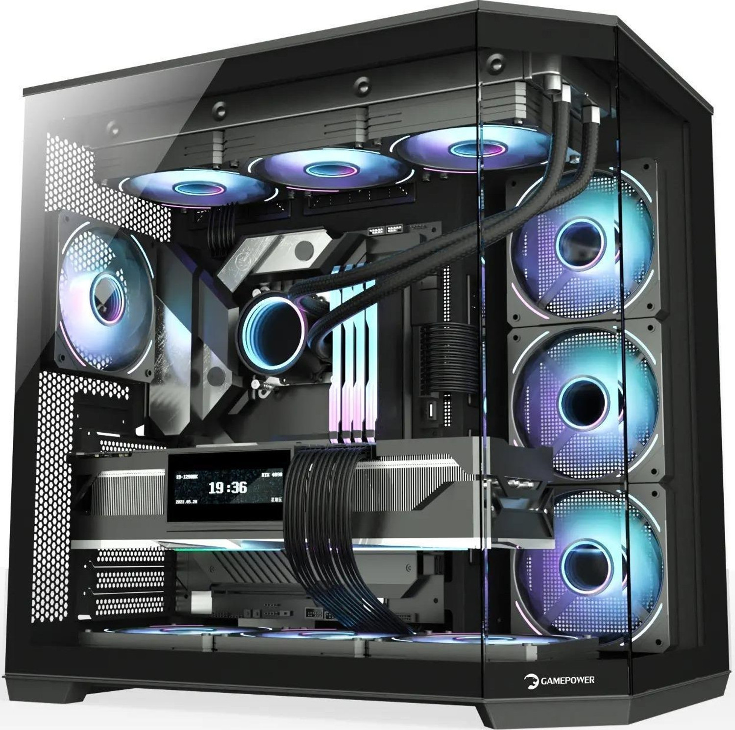 Gamepower Warcry Edge 1x Black Fan Cam Temperli Oyuncu Bilgisayar ...