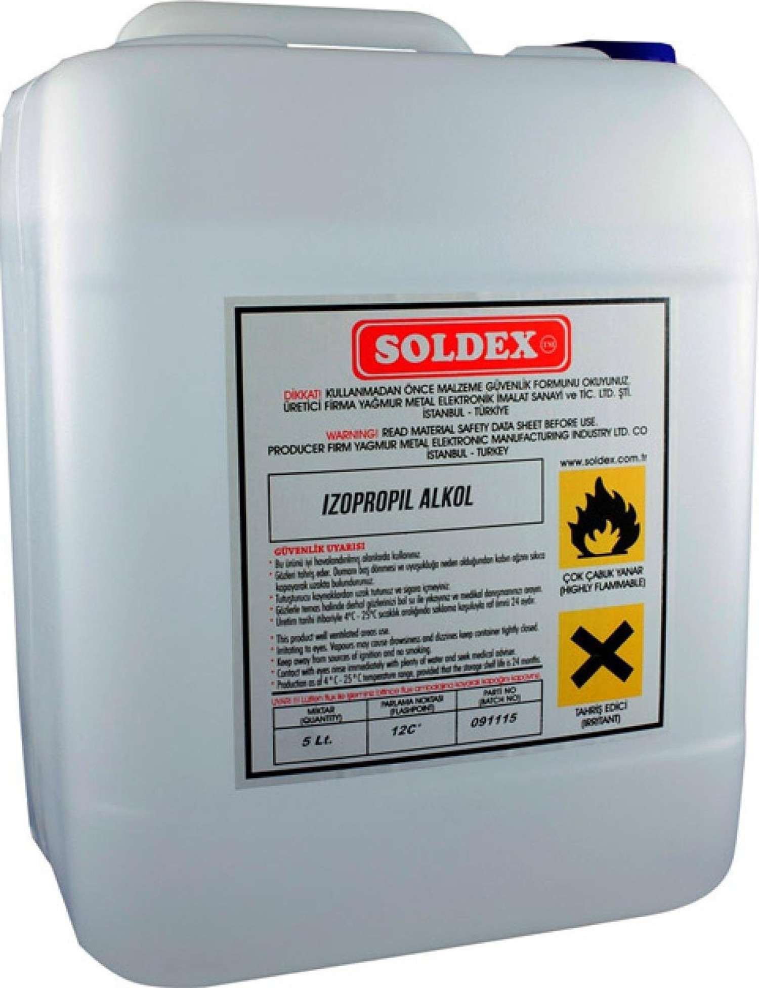 (İPA) İzopropil Alkol 20 Lt %99,9 Saf - Flux Atığı Temizleme, İnceltme ...