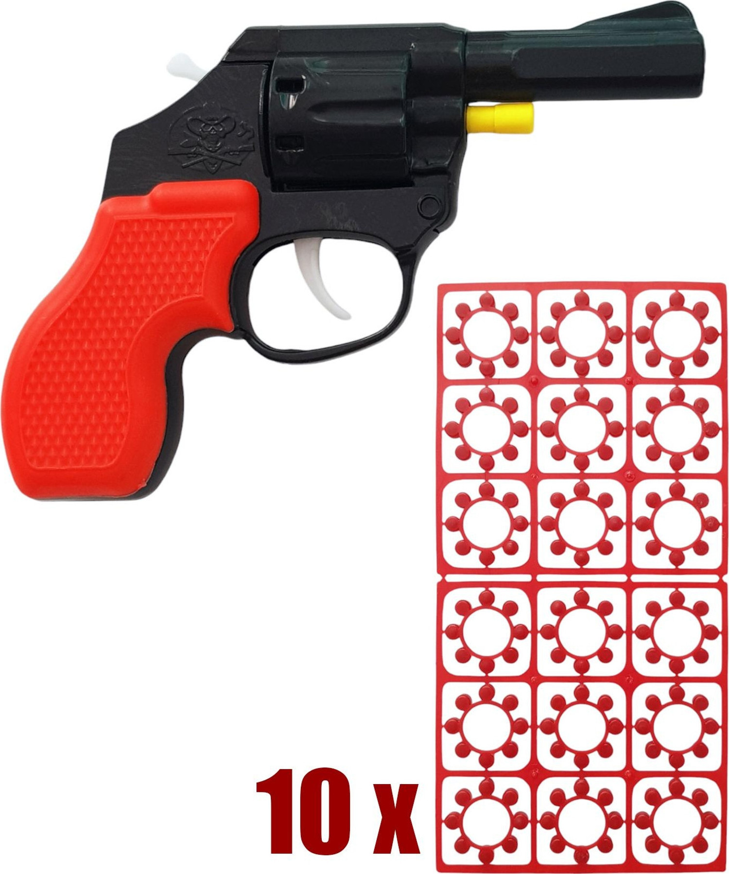 Pat Pat Mantar Tabancası 10 Paket Kapsül 1440 Adet Mantar Kırmızı - idefix