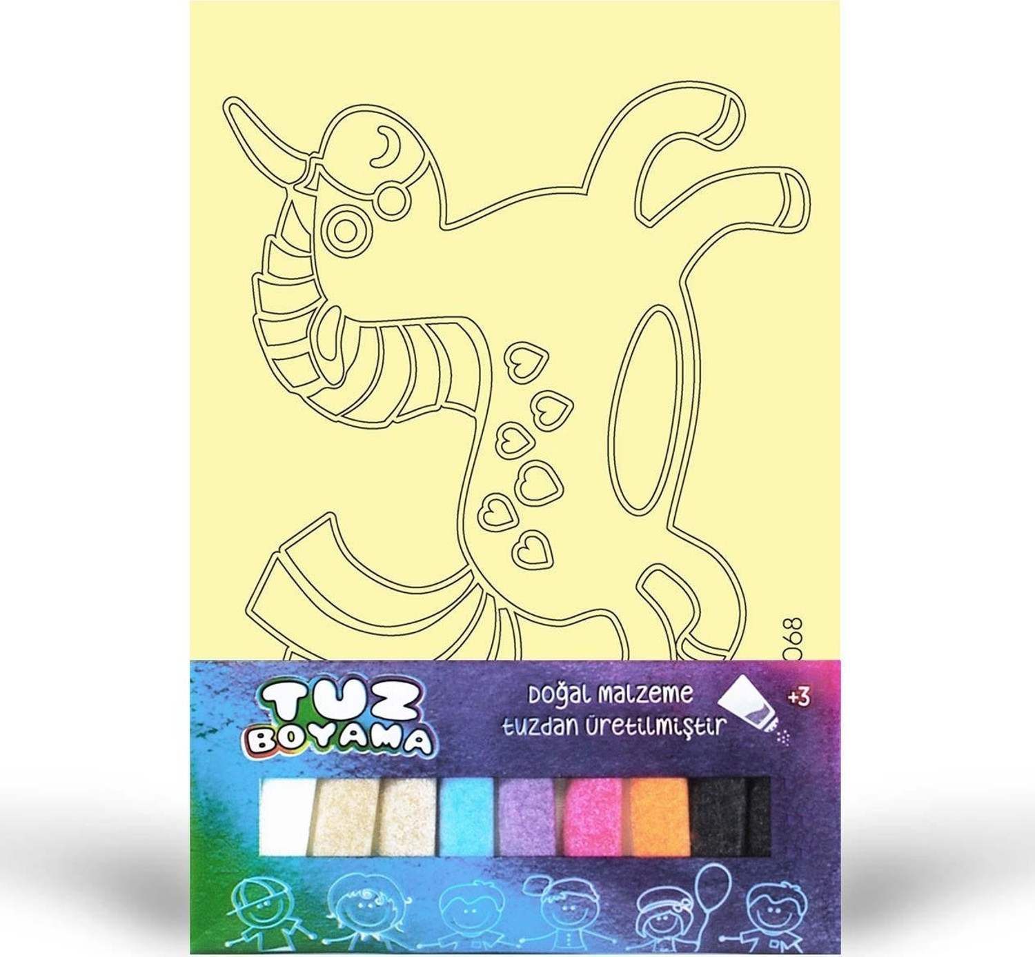 Unicorn Tuz Boyama Oyunu, Eğitici Aktivite, Kum Boyama Oyunu - idefix