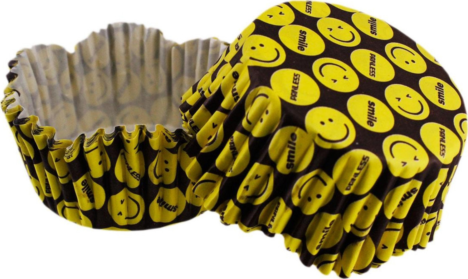 Cupcake Kalıbı Pet Kapsül Dalgalı Sarı Emoji Kek Kalıbı 65X38 MM (100 ...