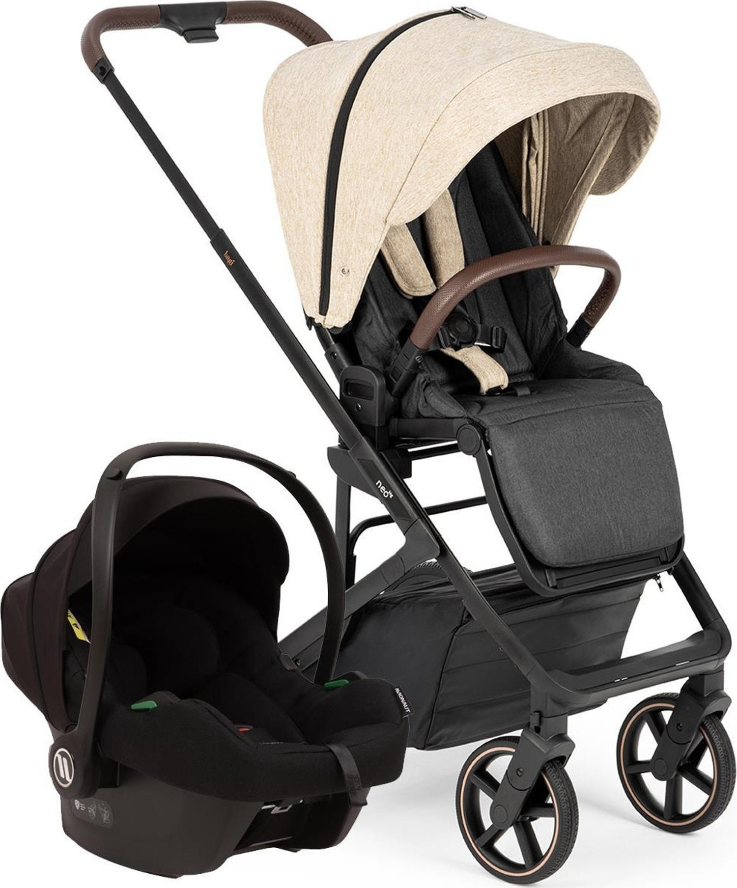 Bagi Neo Big Black Cosmo Travel Sistem Bebek Arabası Beige - idefix