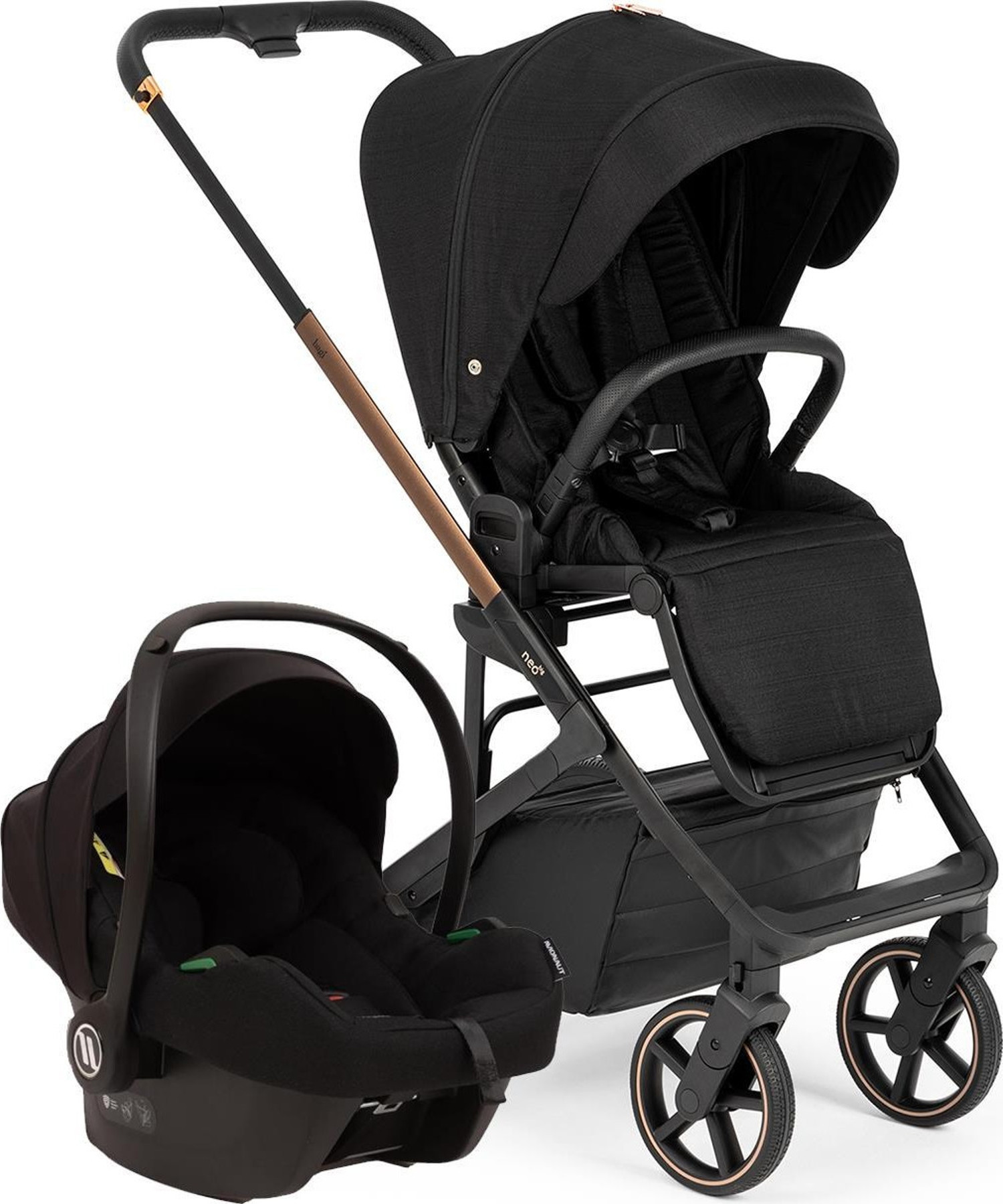 Bagi Neo Big Black Cosmo Travel Sistem Bebek Arabası Black Gold - idefix