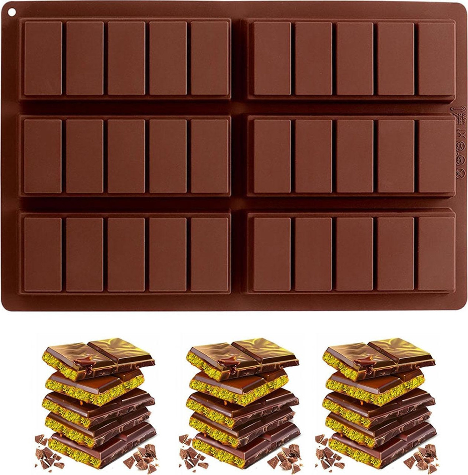 Silikon Kalıp Dubai Çikolata Bar ve Kek Çizgili Tablet Dubai Çikolatası ...