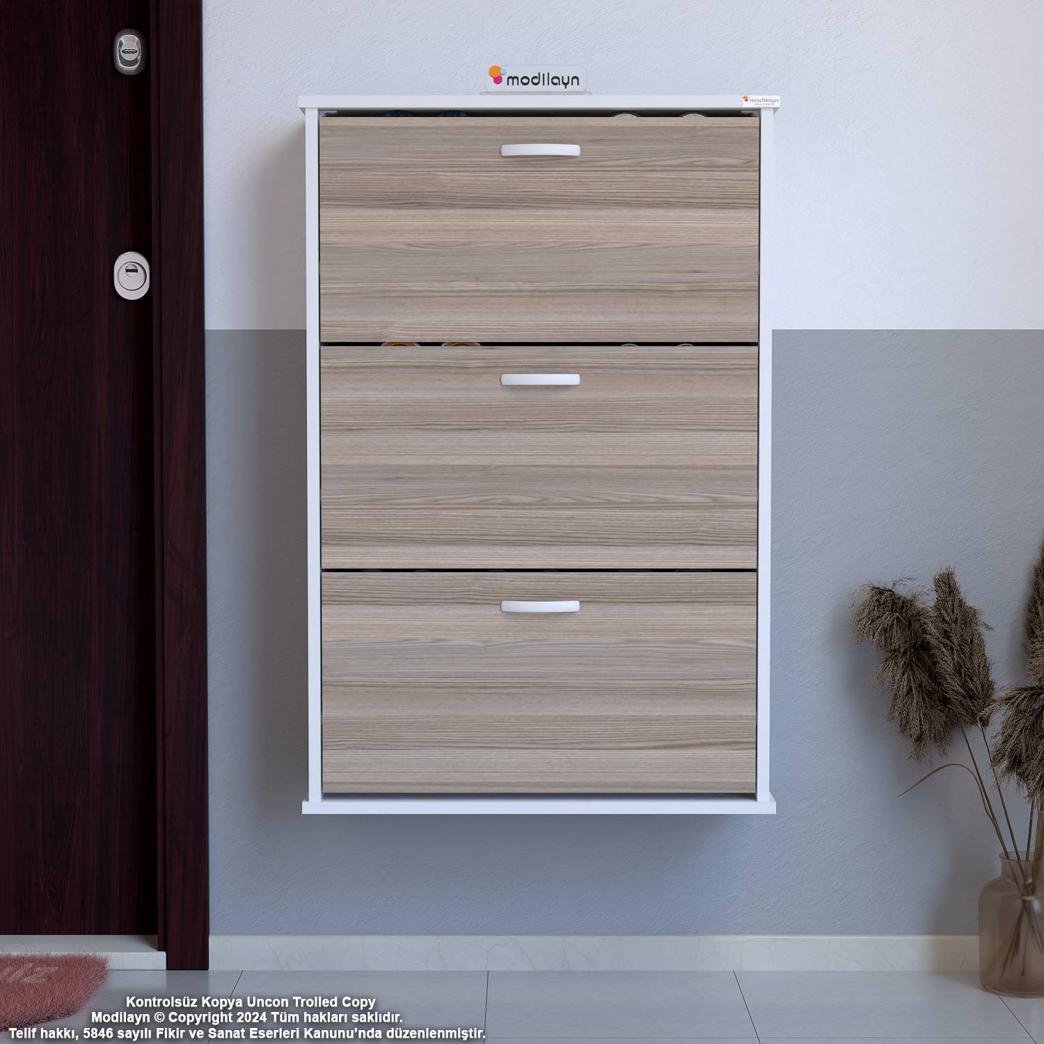 Modilayn VARBİ Asma Kapı Önü 72 x 107 x 25, 5 cm’ lik 3 Düşer Kapak 6 ...