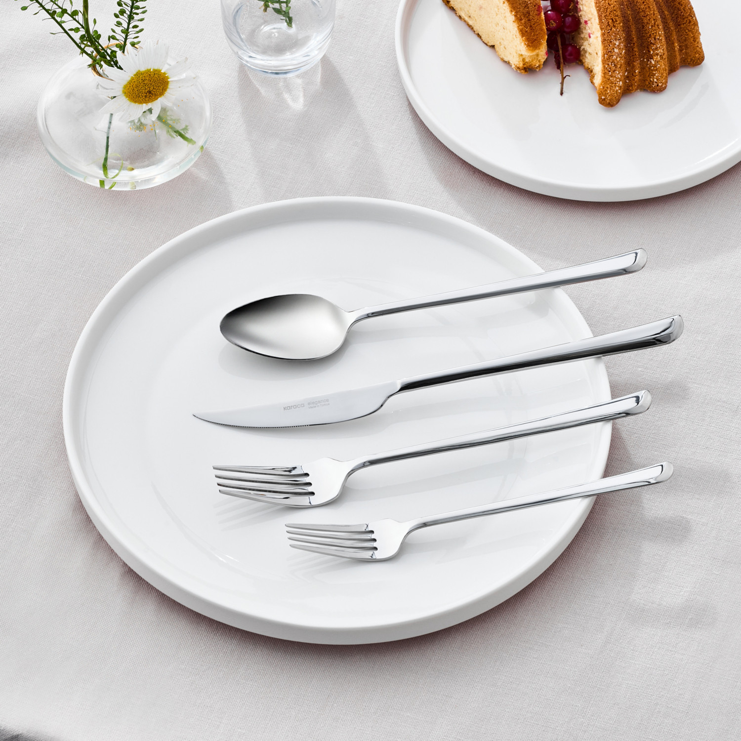 Karaca Camelia 24 Parça 6 Kişilik Çatal Kaşık Bıçak Takımı Kutulu - idefix