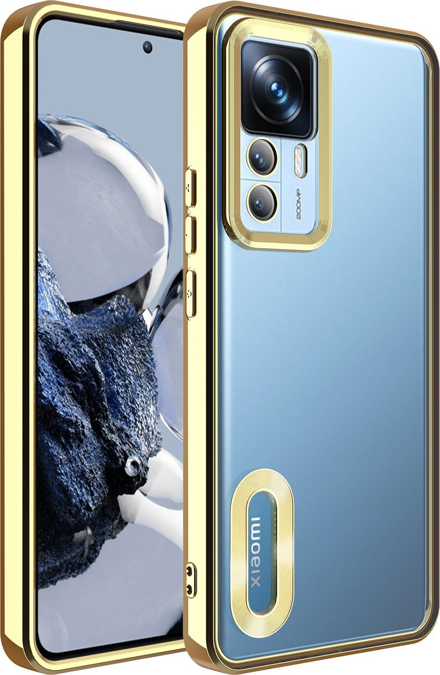 Yuem Xiaomi Mi 12T Pro Kılıf Kamera Korumalı Logo Gösteren Şeffaf ...