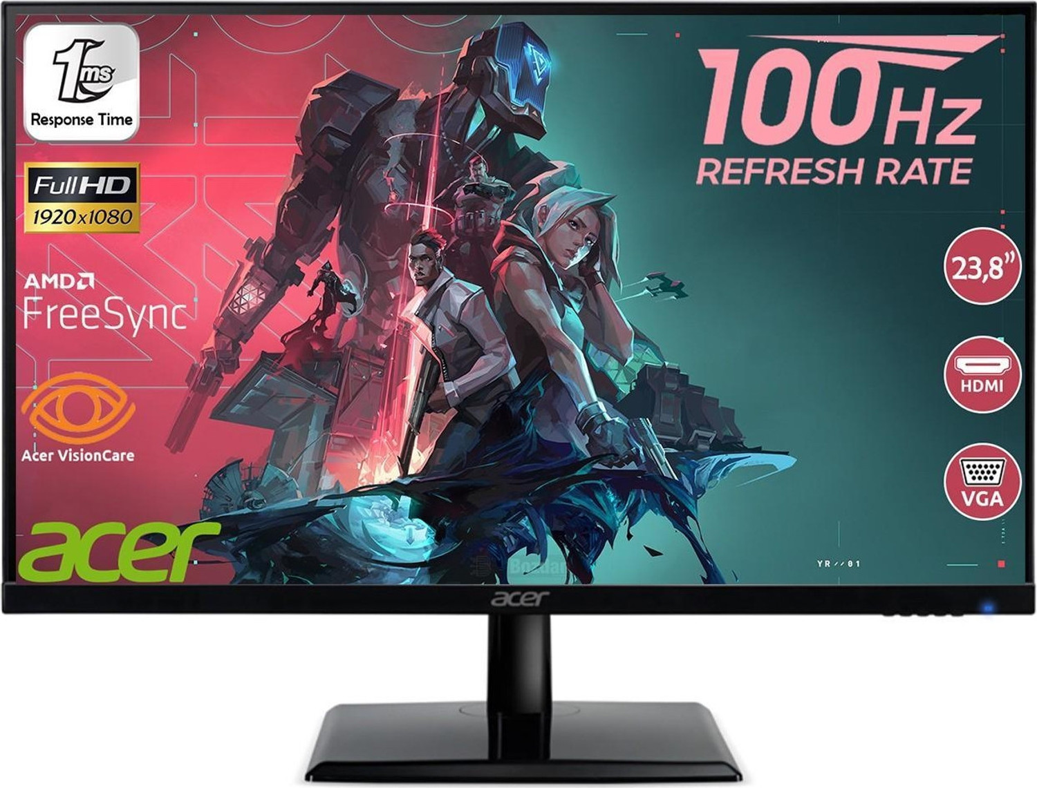 Acer EK241Y 23,8" 100Hz 1ms (Hdmı + Vga) Freesync Full Hd Va Monitör UM ...