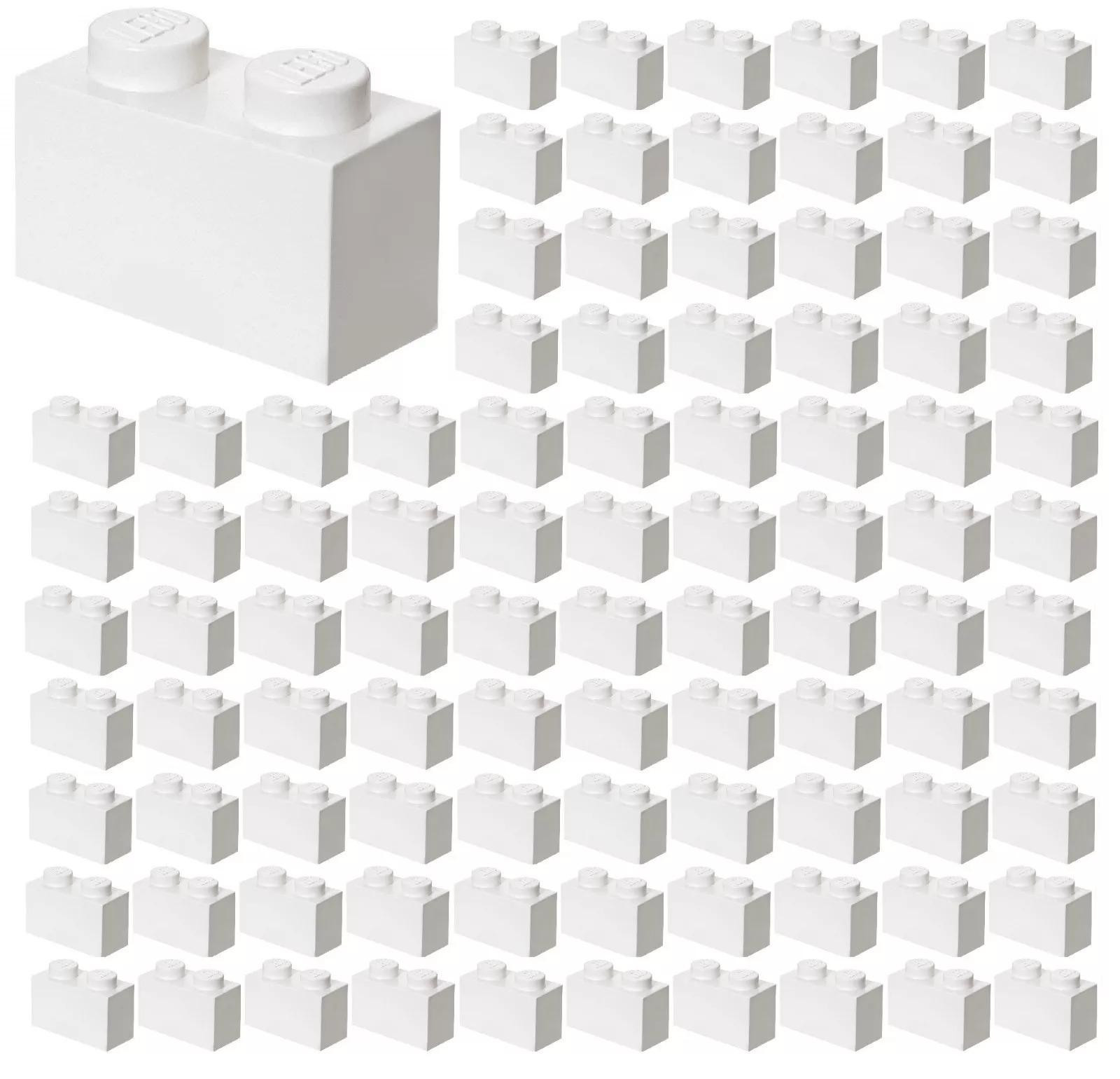 100 Adet LEGO 1x2 Düz Beyaz Tuğla Parçası - Yedek Parça - idefix