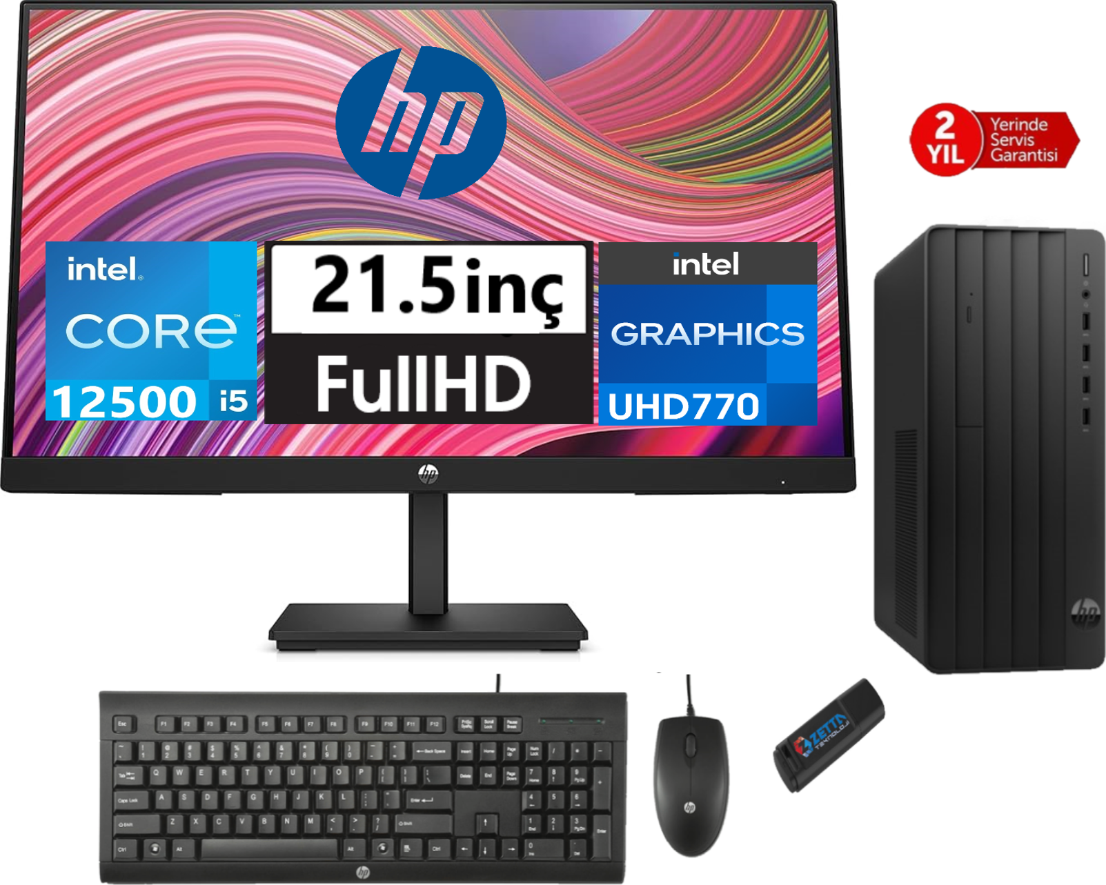 Hp 290 Pro G9 Intel Core I5 12500 8gb 256GB SSD 21.5 Monitör Freedos ...