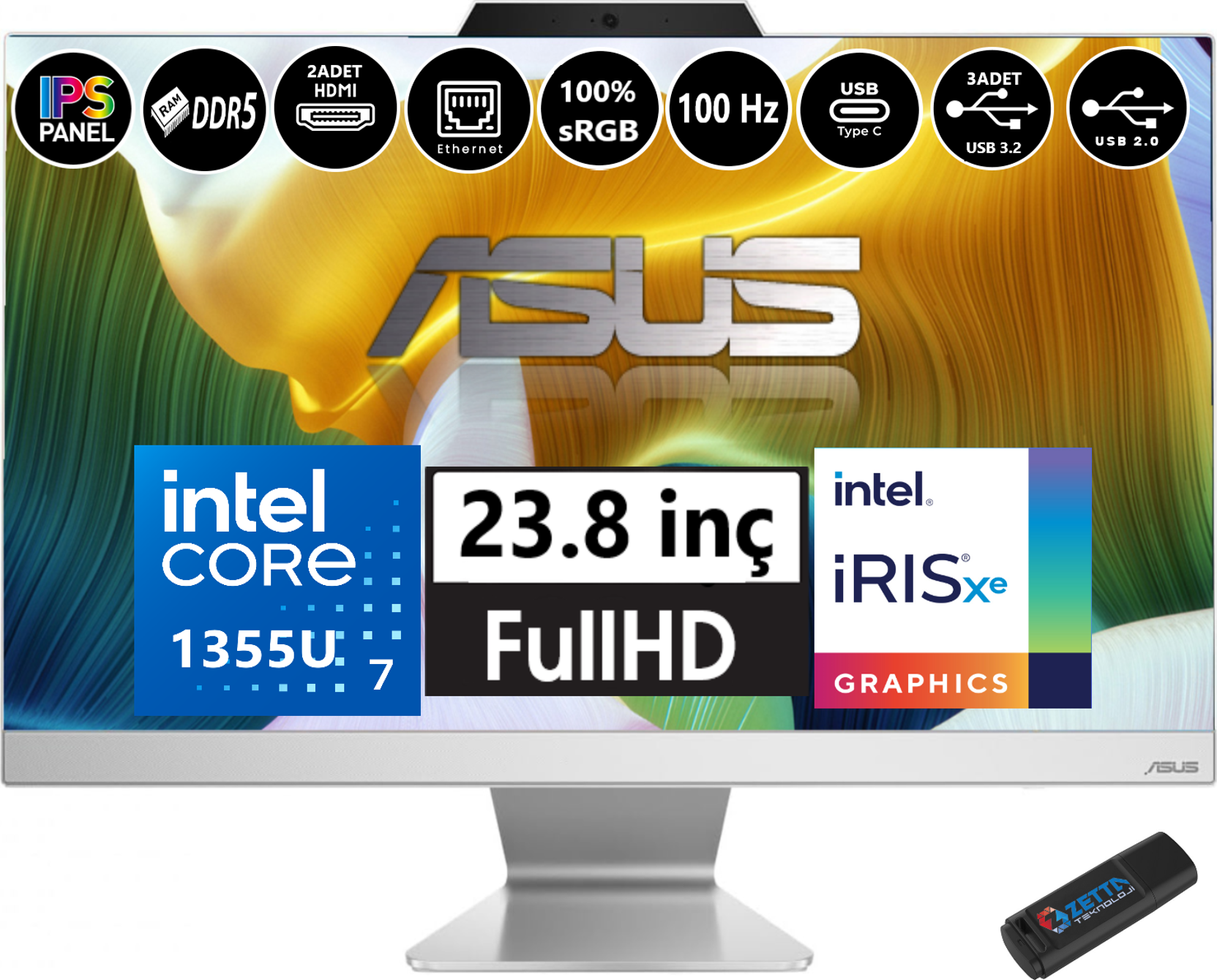 Asus WA3402WBAK-I716512W0D Intel Core I7 1355U 96GB Ddr5 512GB SSD Fhd ...