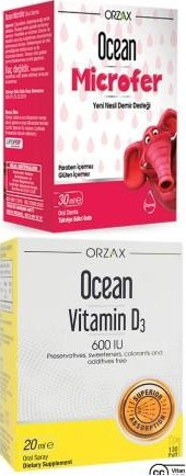 Microfer Oral Damla 30 ml + Ocean Vitamin D3 600IU Sprey 20 ml - idefix