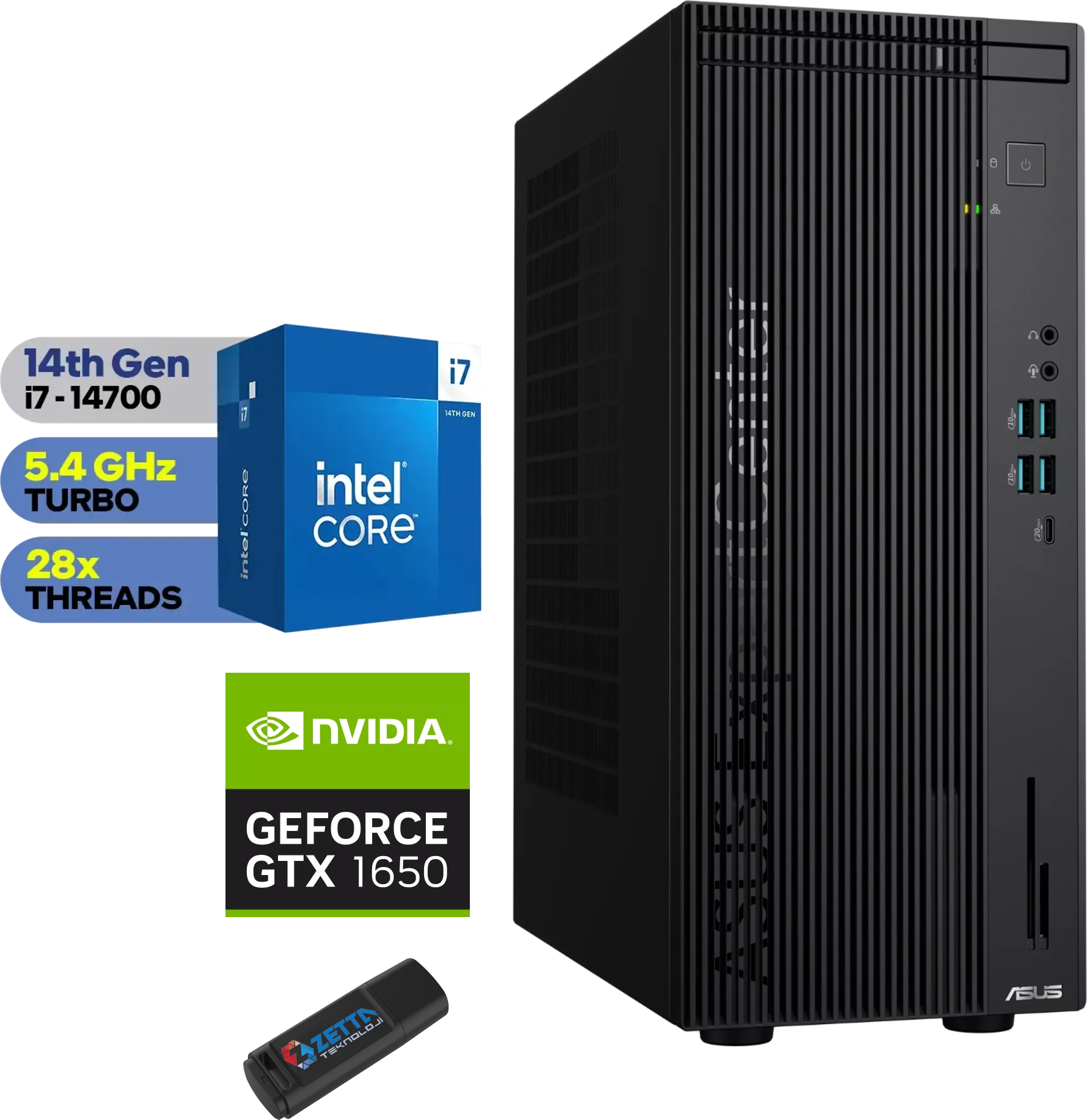 Asus D9 Expertcenter D901MDR Intel I7-14700 96GB Ddr5 512GB SSD 4GB ...