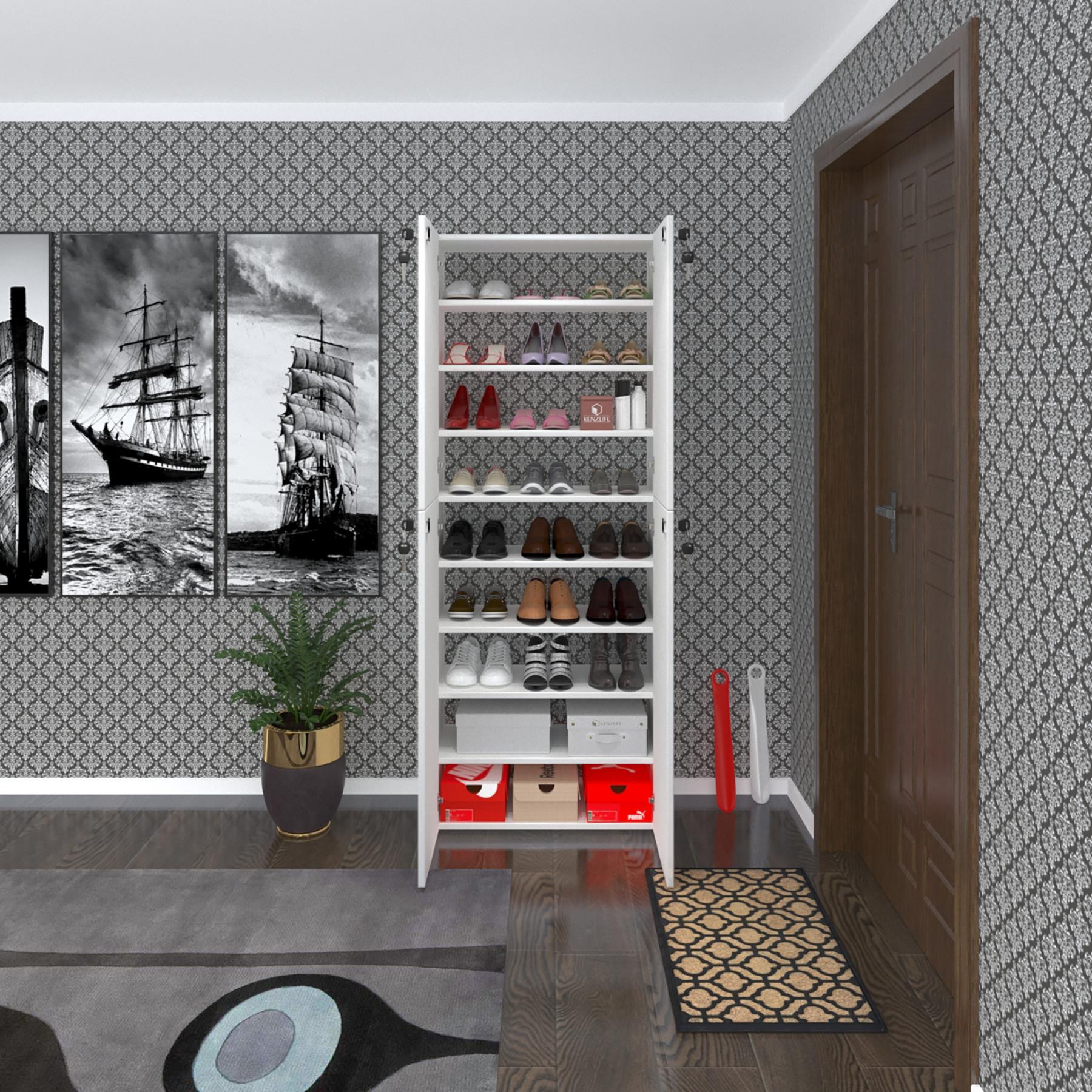 Kenzlife ayakkabılık ayakkabı dolabı kilitli gutan byz 180*70*32 ...