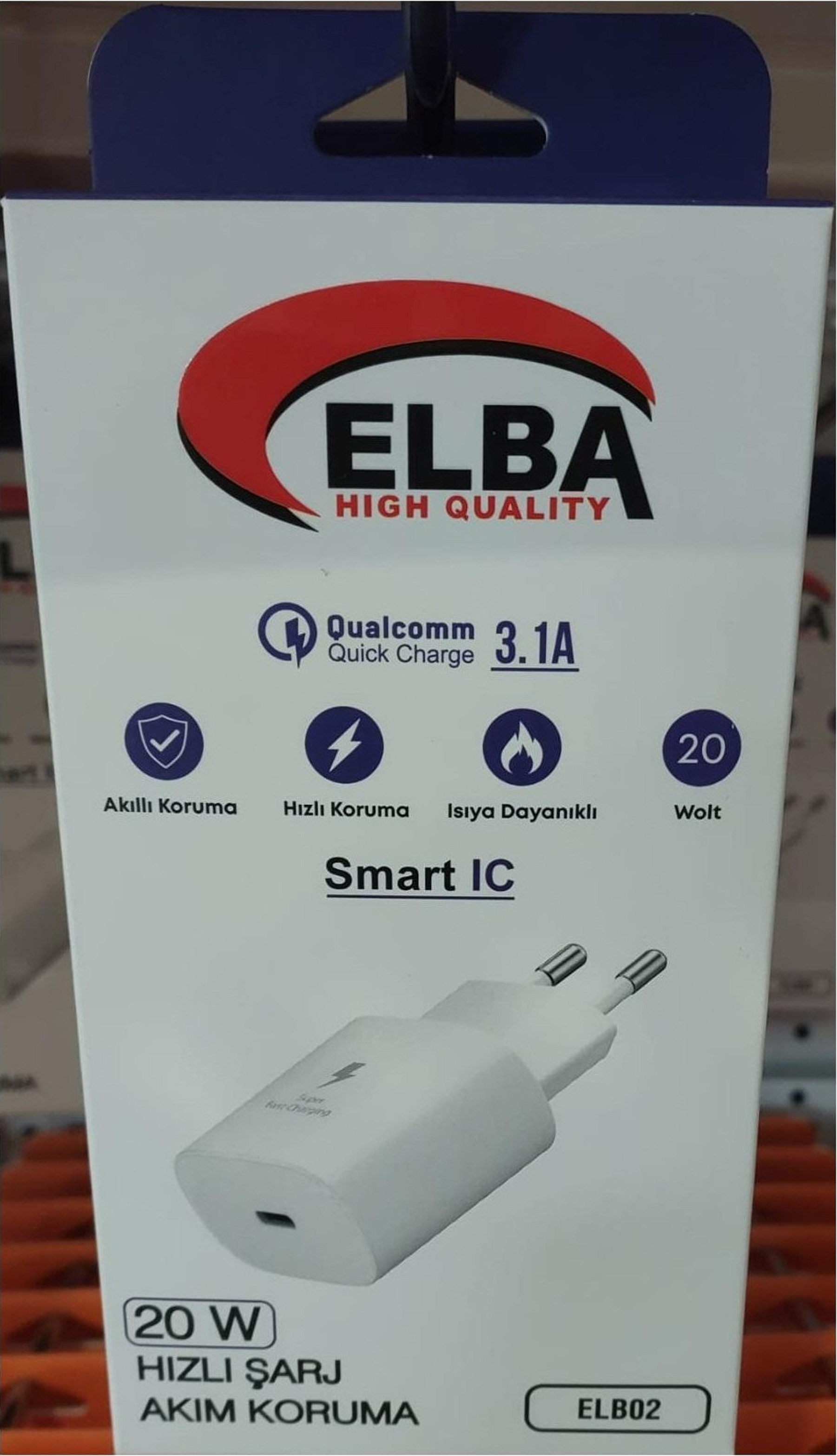 Elba Elb02-20Wpd Beyaz 20W Usb-C Şarj Kafası Pd 3.0-Qc4.0 (Akıllı Koruma-Hızlı Şarj-Isıya ...