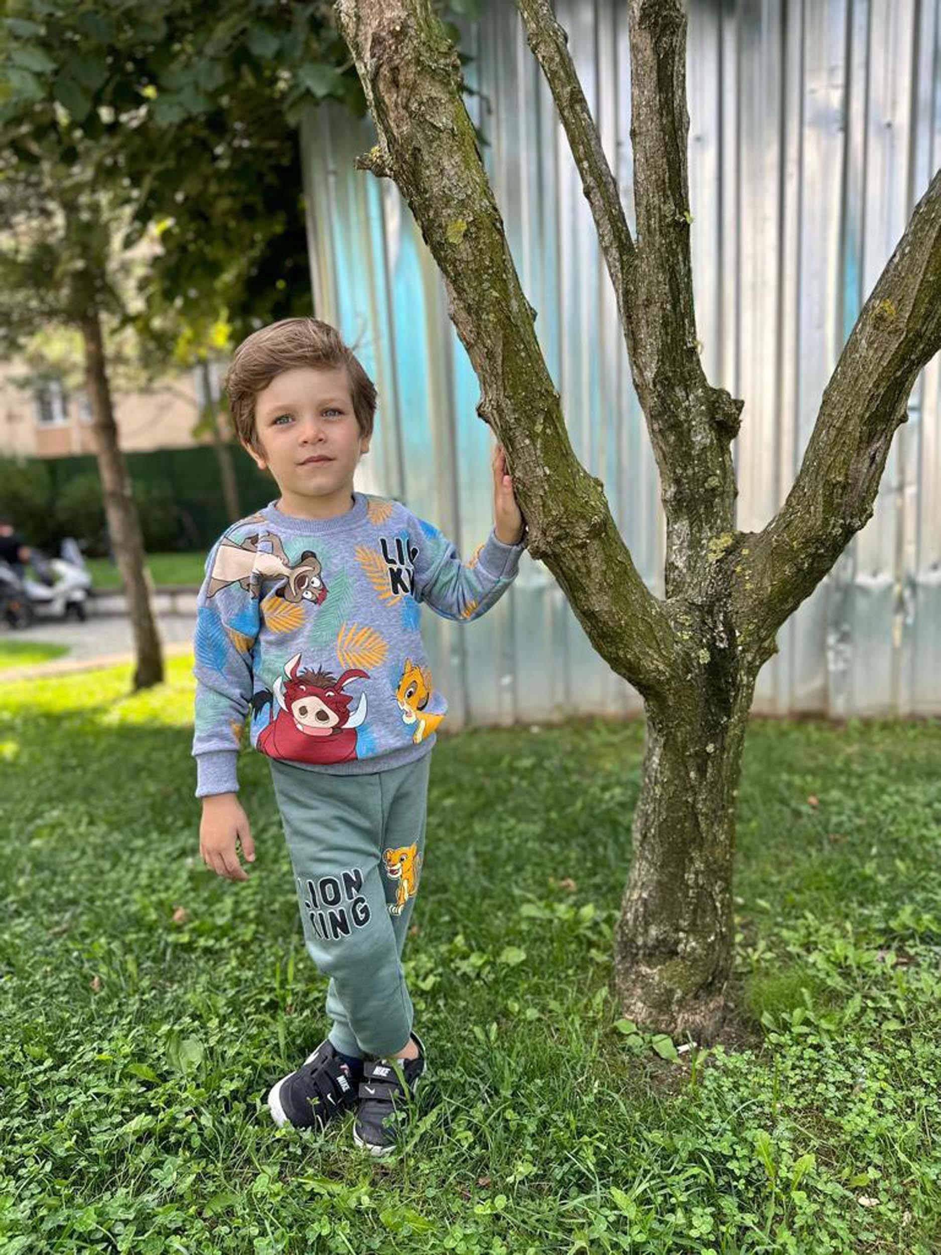 ERKEK ÇOCUK LİON KİNG SİNBAD PAMUK BİSİKLET YAKA EŞOFMAN TAKIMI - idefix