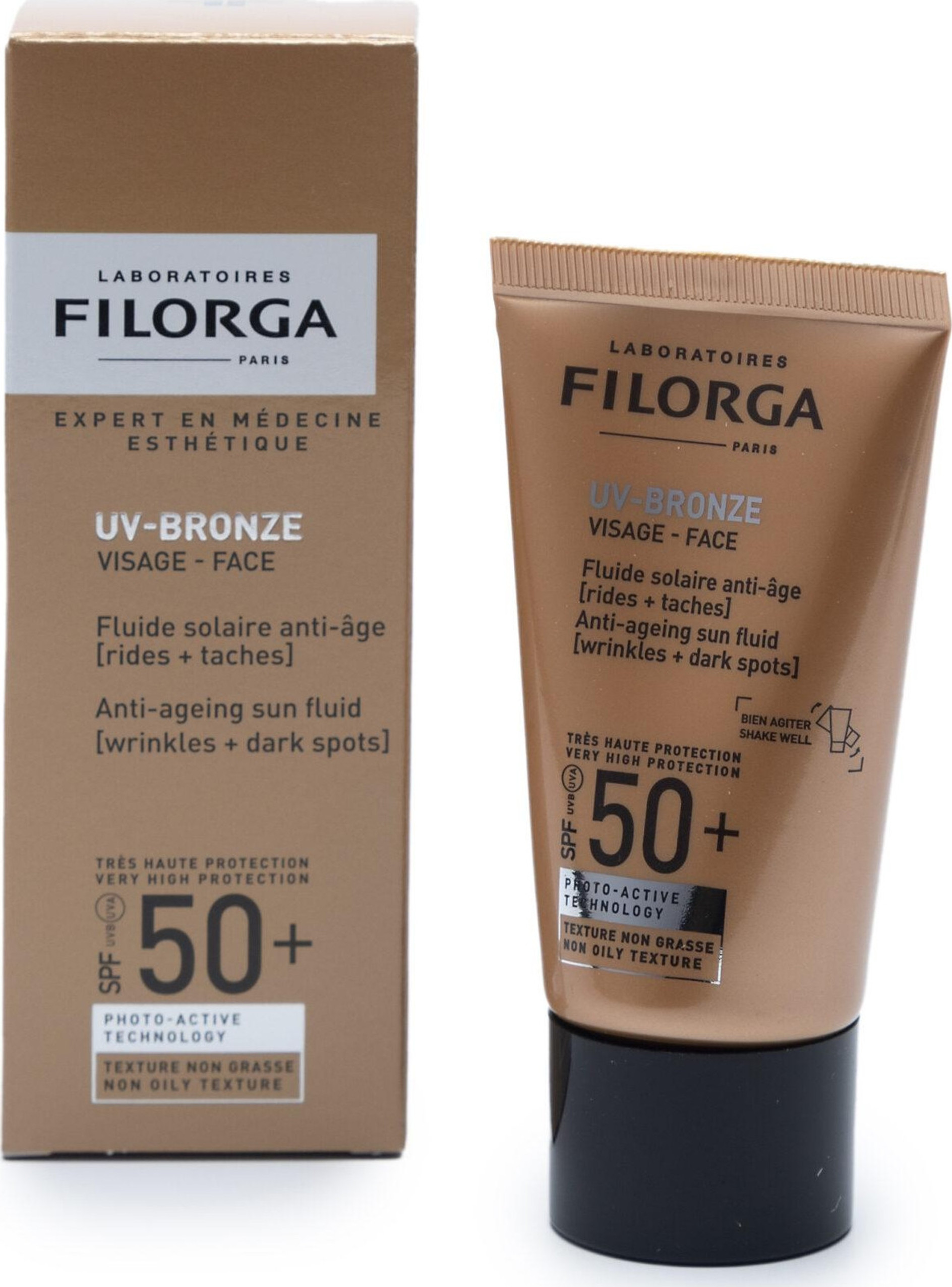 UV-Bronze Visage Anti-Ageing Sun Fluid SPF50+ 40ml - idefix