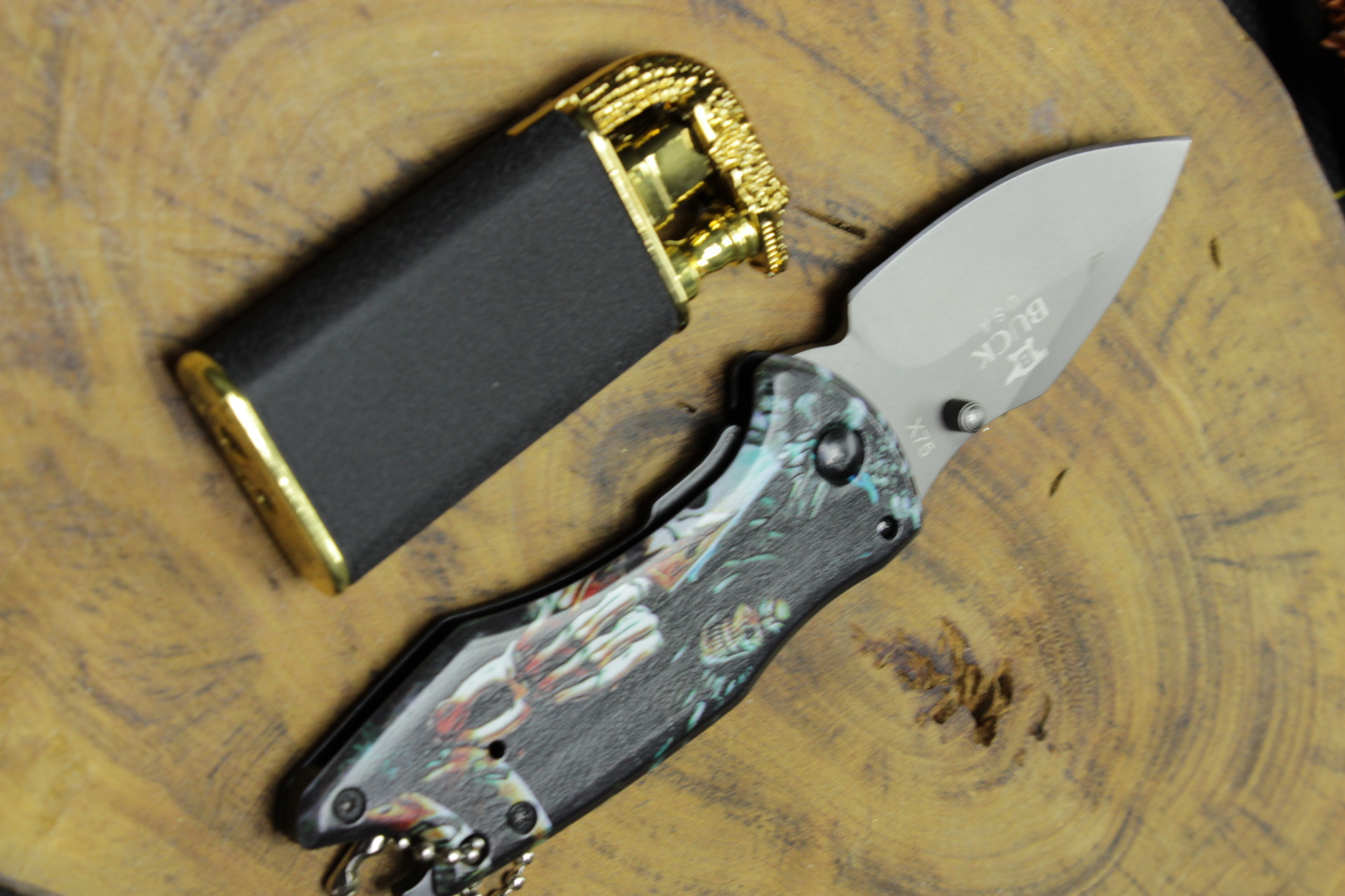 14 cm Buck Usa Mini Çakı ve Ejderha Çakmak - idefix