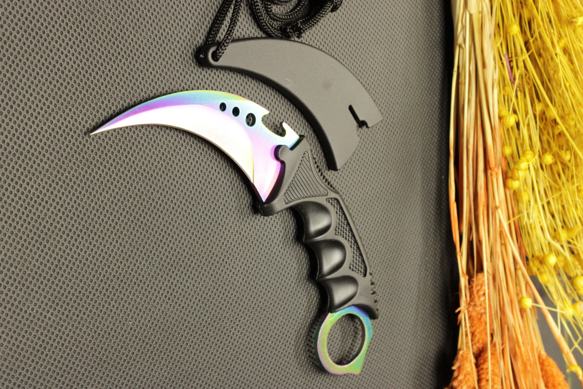 Rainbow Kılıflı Oval Garambit Bıçak - idefix