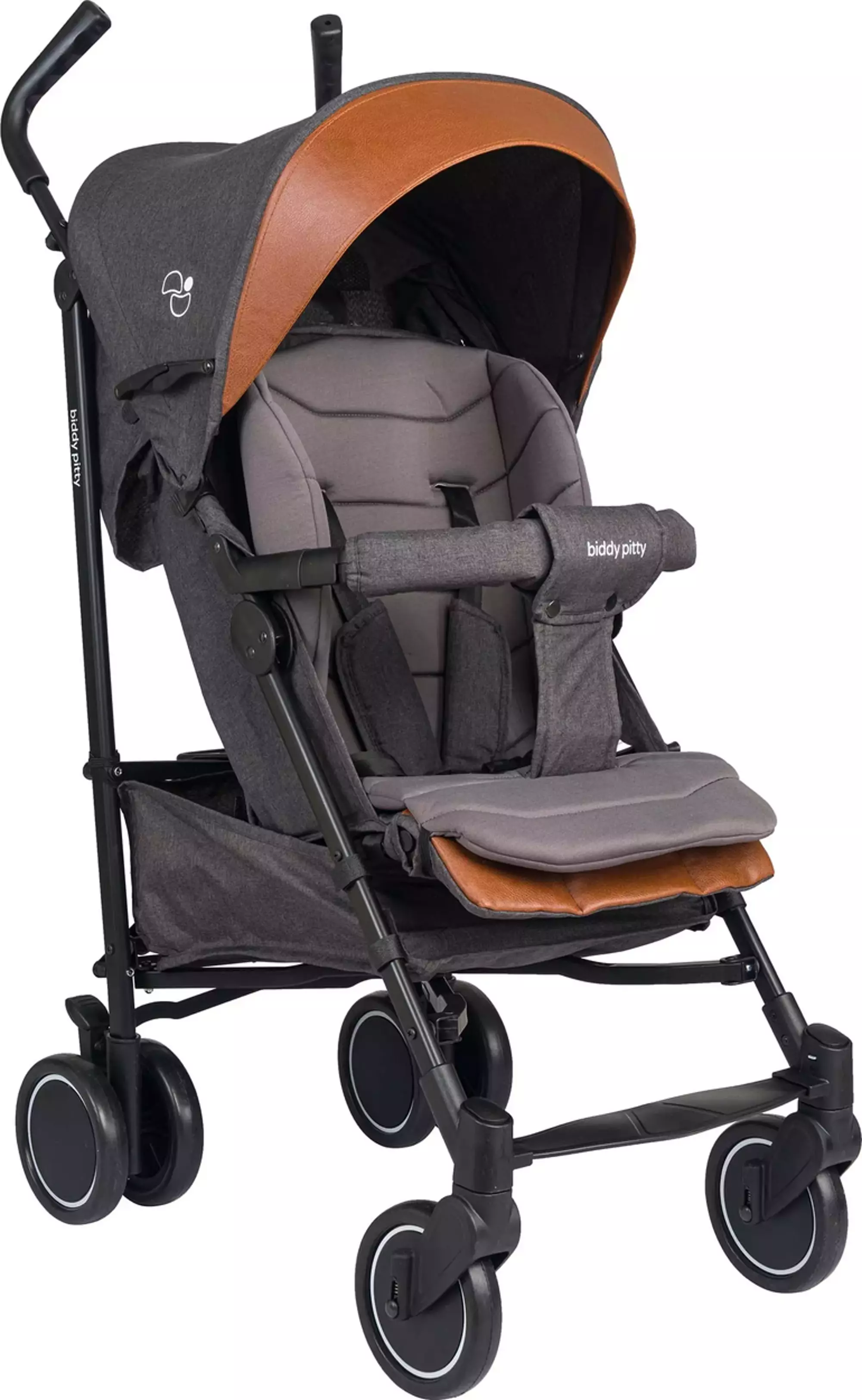 Biddy Pitty Picco Alüminyum Hafif Lüks Baston Bebek Arabası Dark Grey ...