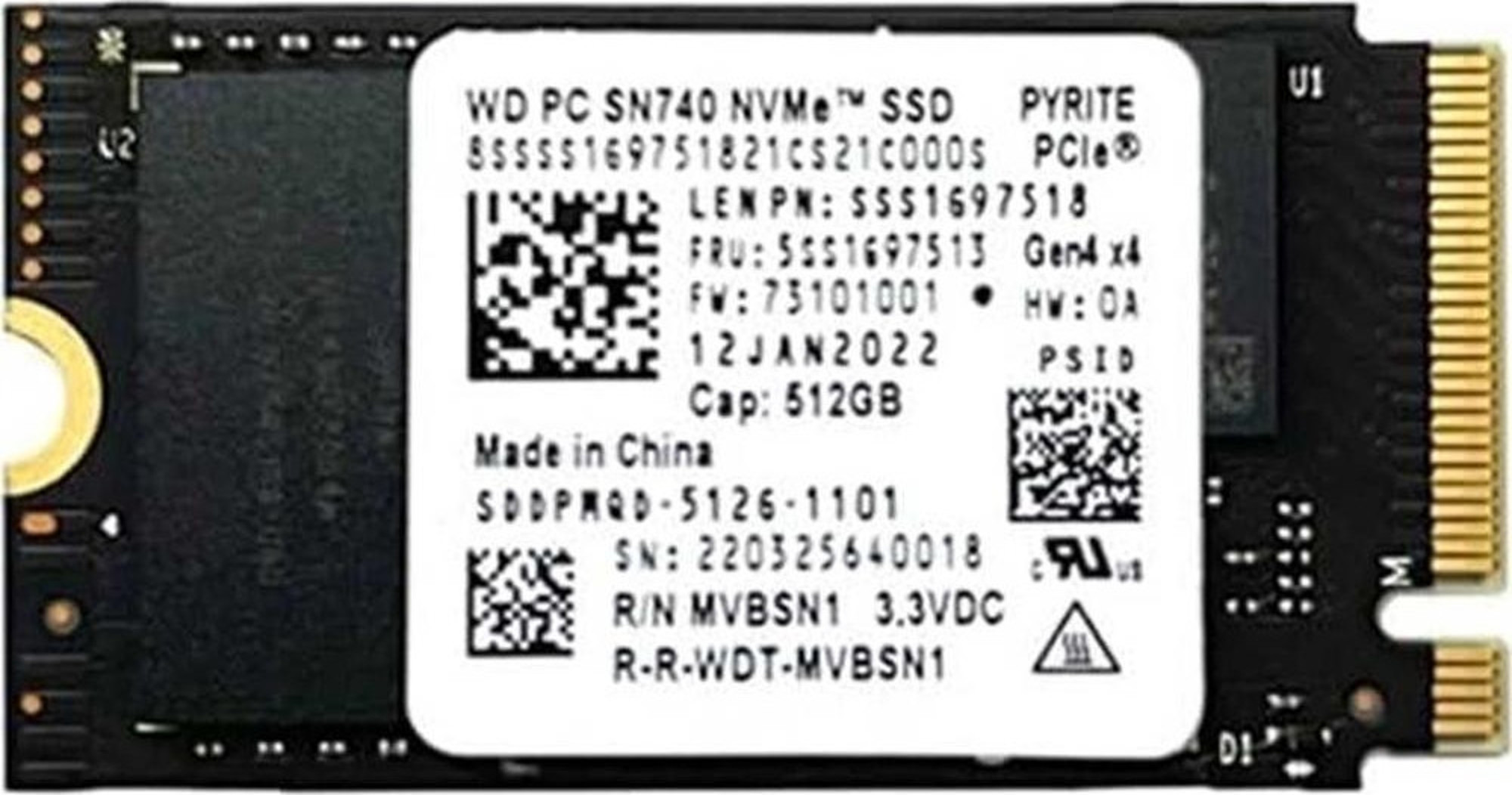 WD SN740 512GB M.2 NVME 22x42 SSD - idefix