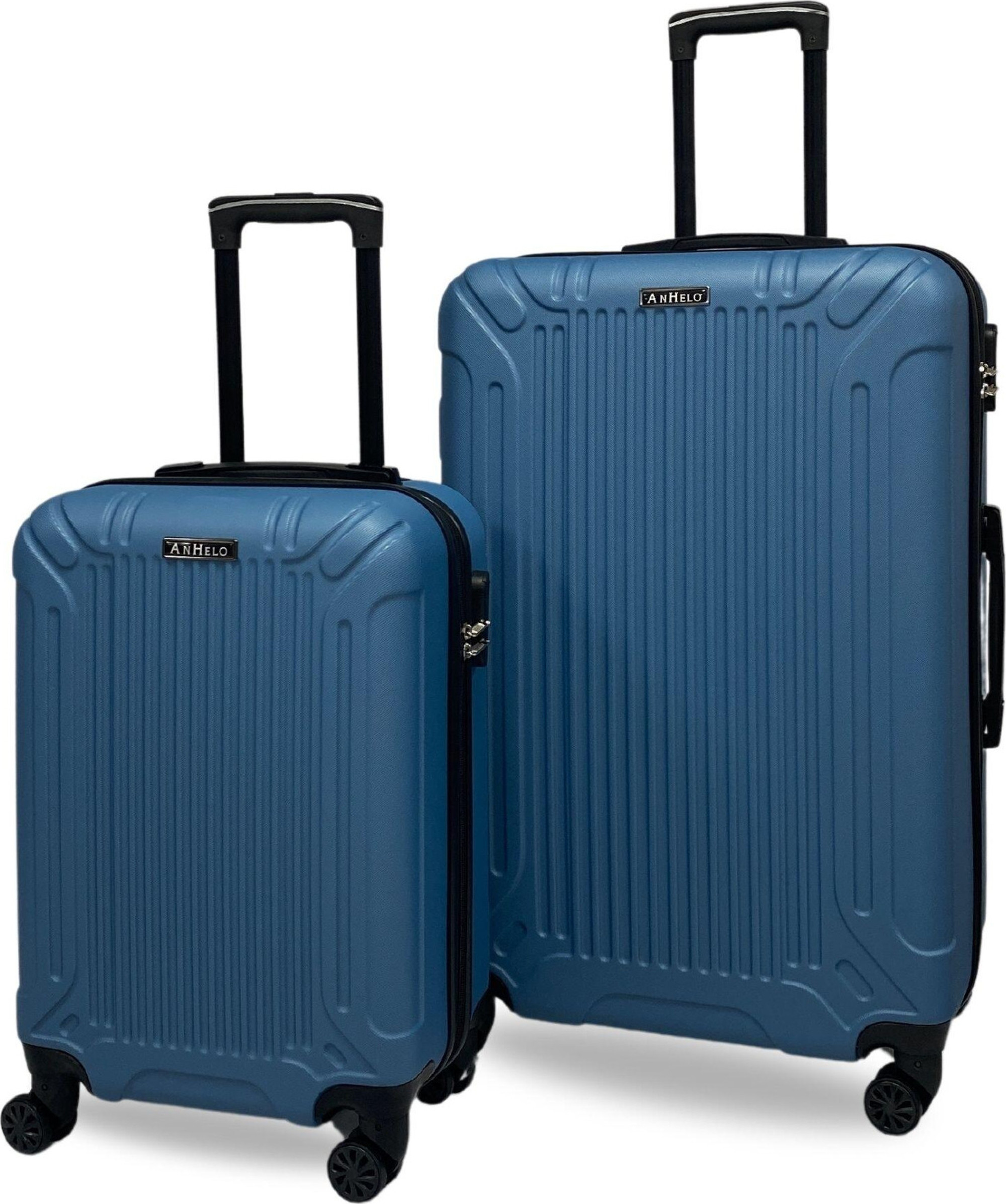 Anhelo Castle Abs Küçük Kabin Ve Büyük Boy 2'li Valiz Seti Mavi - idefix