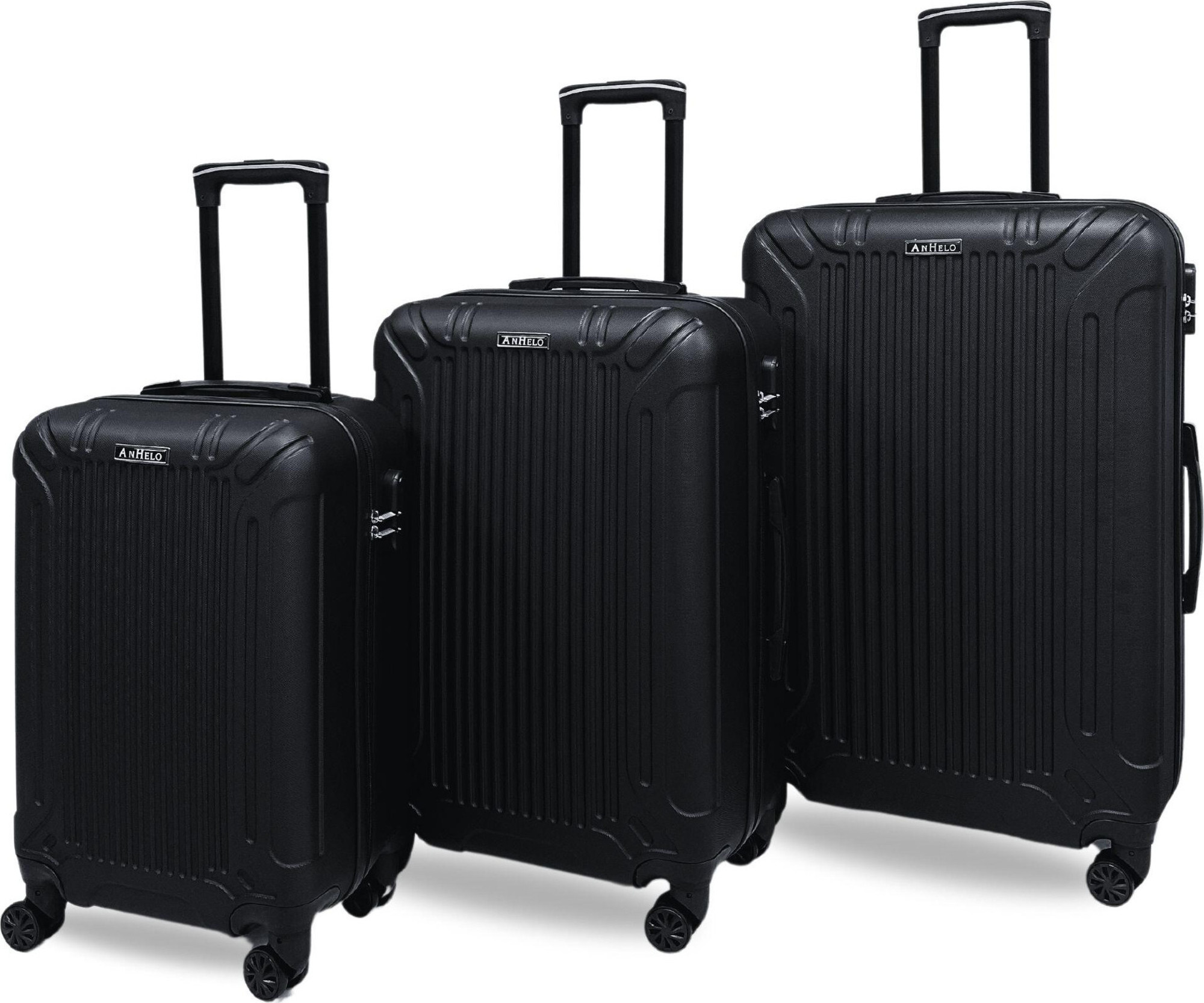 Anhelo Castle Abs Küçük Kabin , Orta Ve Büyük Boy 3'lü Valiz Seti Siyah ...