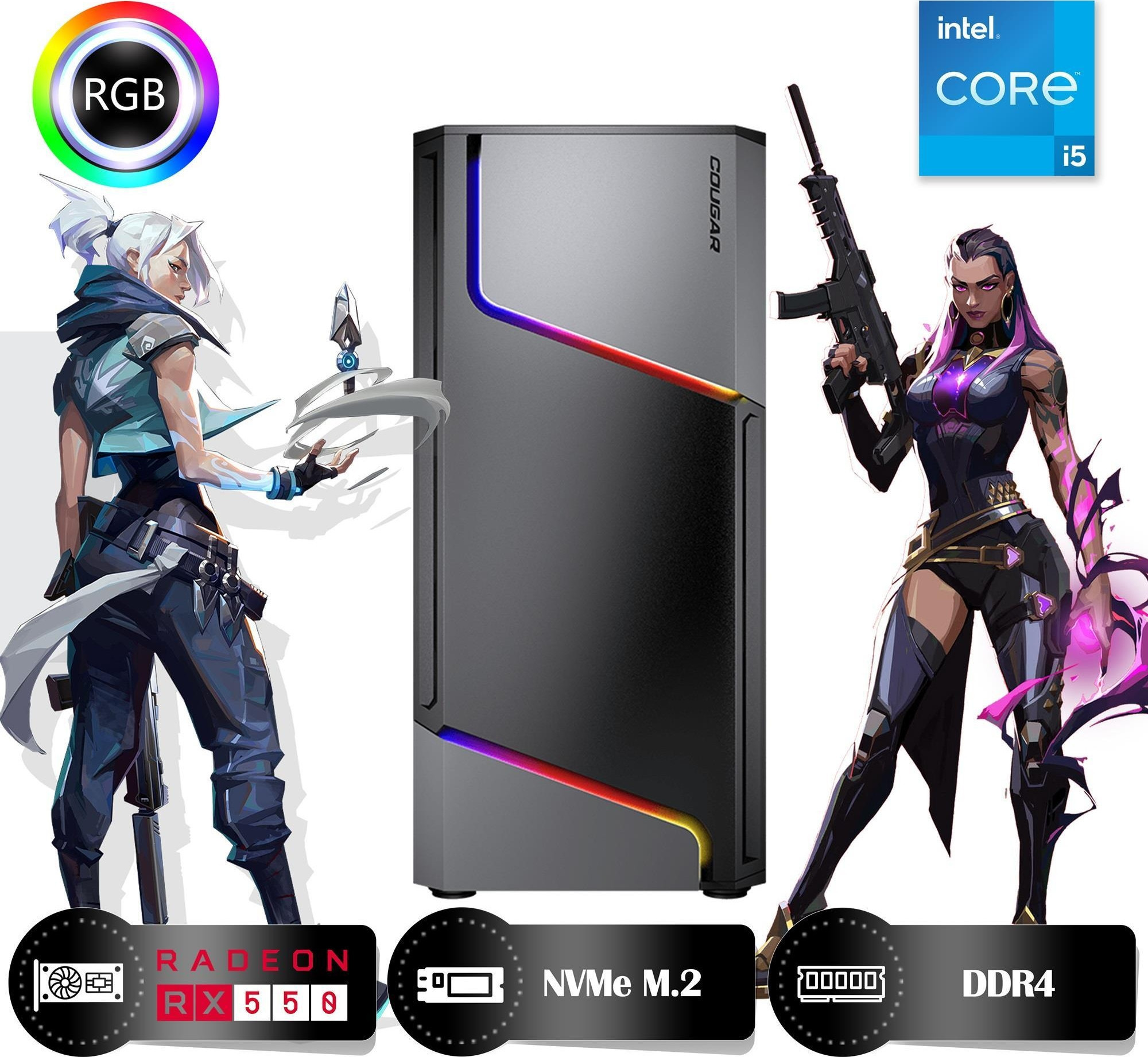 HYPER ROCKET Titan HRI16550-IC Intel Core i5-12400F 16GB Ram 500GB Nvme ...