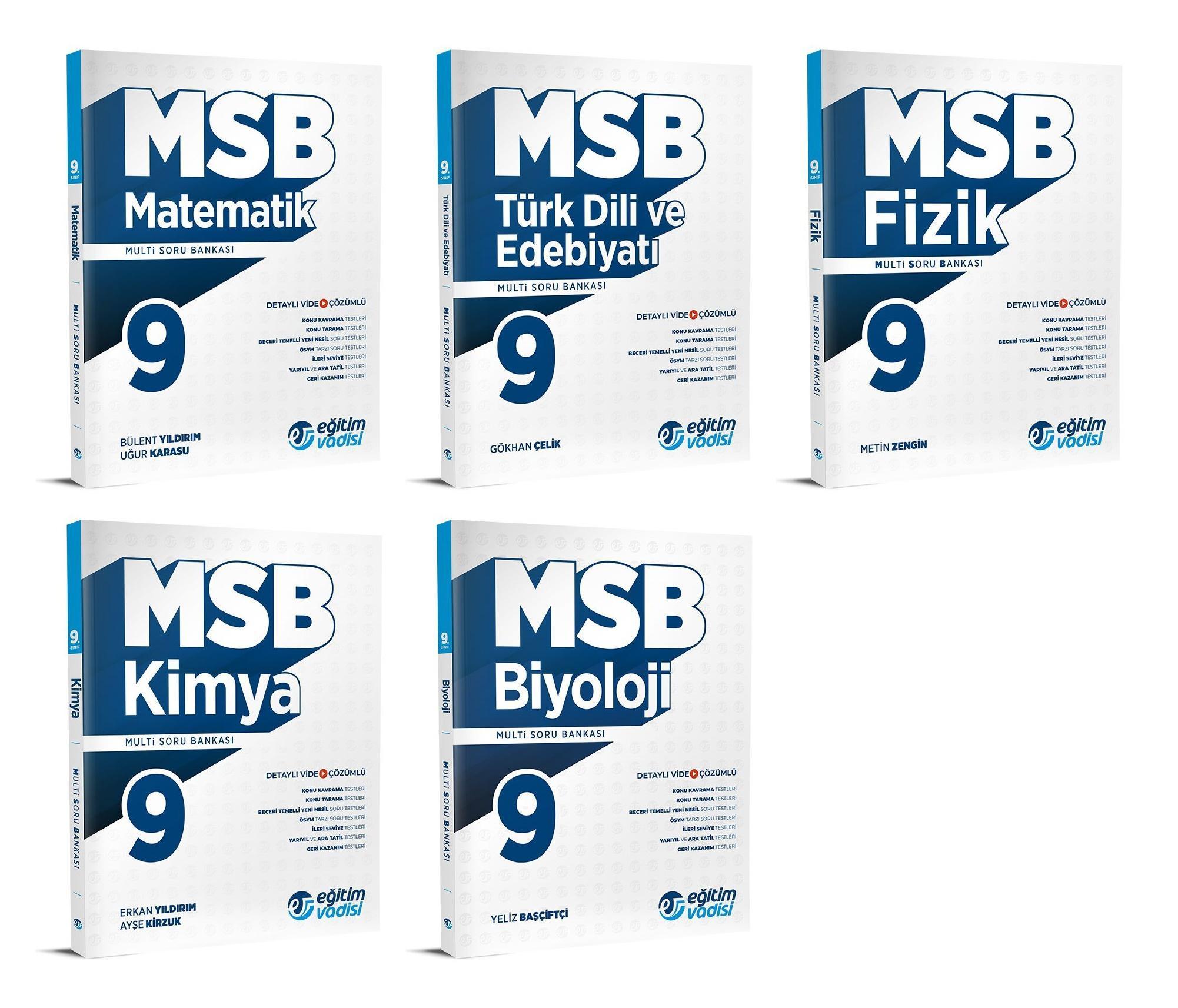Eğitim Vadisi 2024 9. Sınıf Matematik + Edebiyat + Fizik + Kimya + Biyoloji Soru Seti 5 Kitap ...