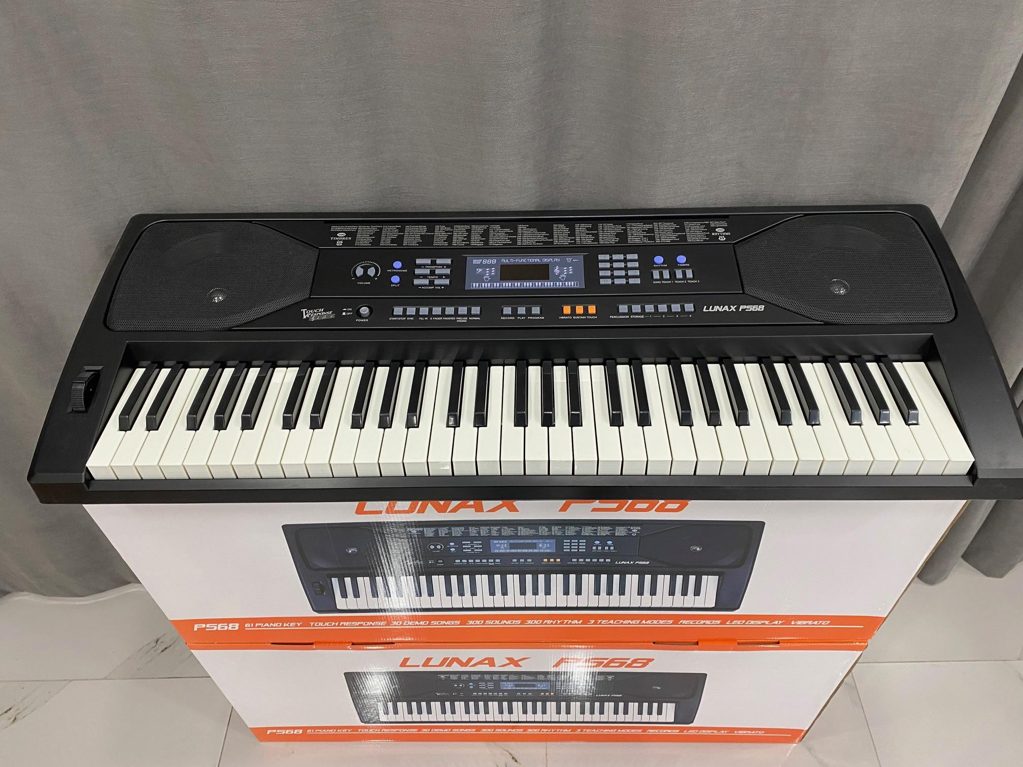 Lunax PS68 Tuş Hassasiyetli 61 Tuşlu Org ( Adaptör & Notalık Dahil ...