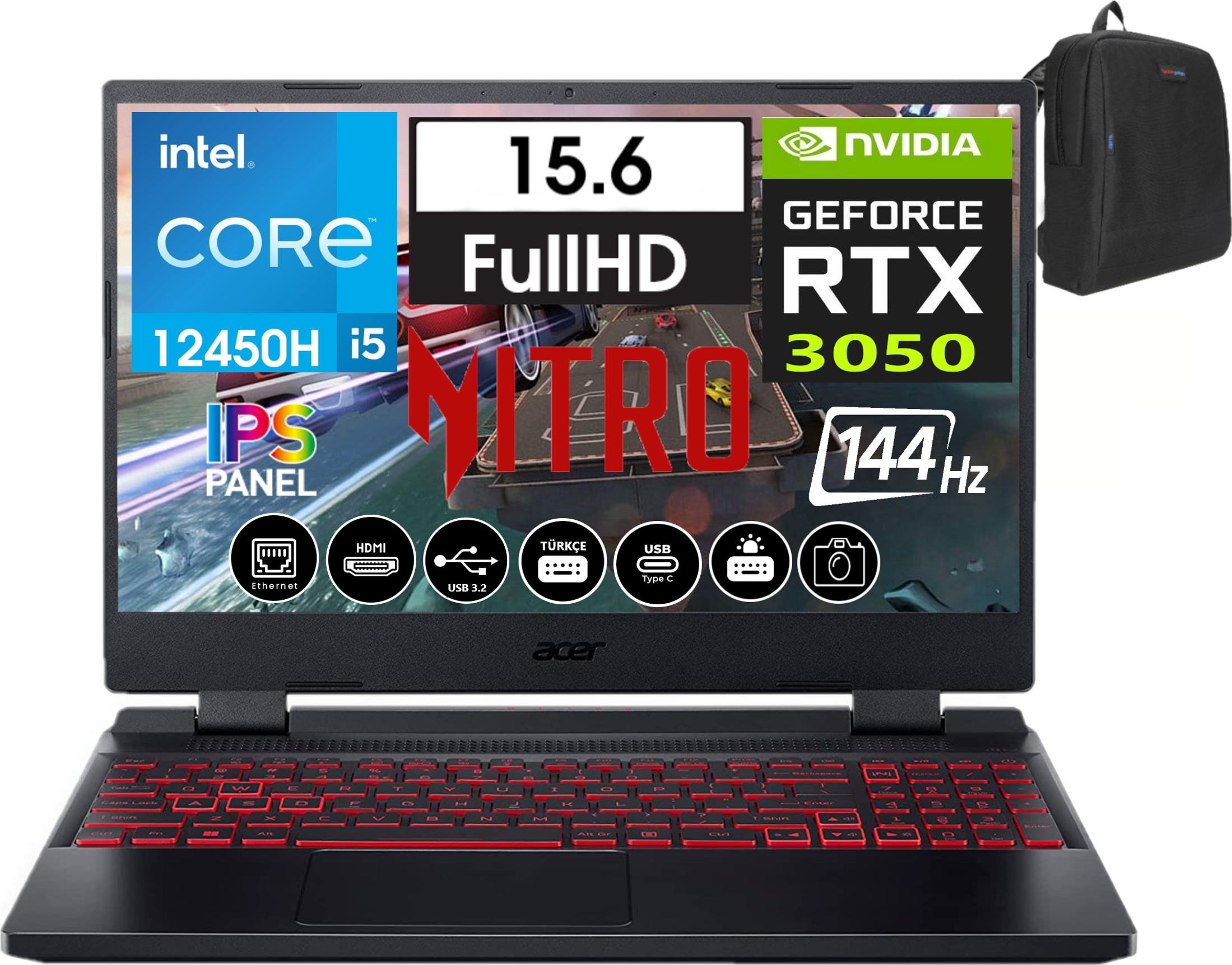Acer Nitro 5 AN515-58 Intel Core I5 12450H 32GB 512GB SSD 4GB/RTX3050 ...