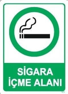 Sigara İçme Alanı Uyarı Levhası - idefix