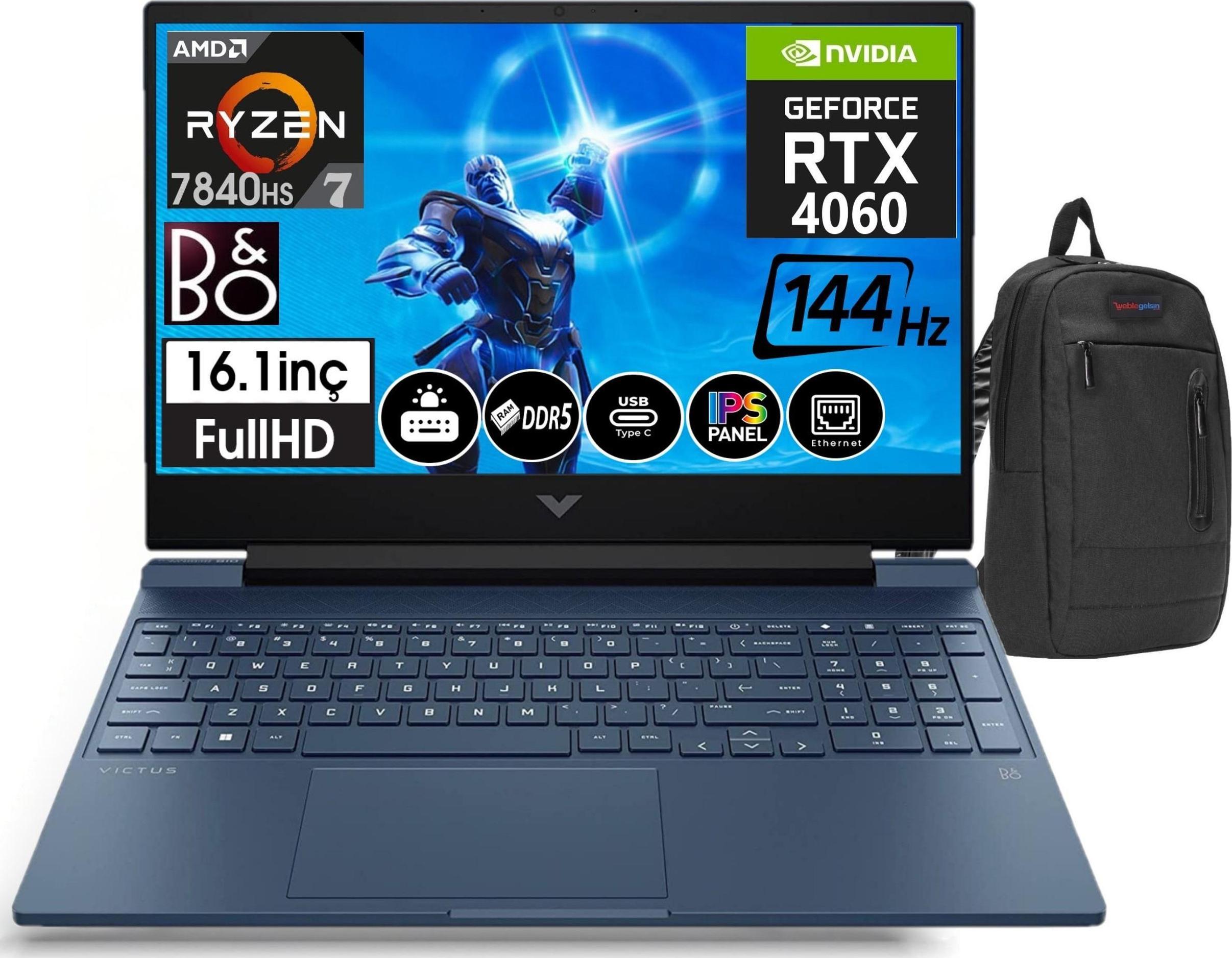 Hp Victus 16-S0015NT Amd Ryzen7 7840HS 16GB Ddr5 Ram 512GB SSD 8gb ... Hp Victus 16-S0015NT Amd Ryzen7 7840HS 16GB Ddr5 Ram 512GB SSD 8gb ...