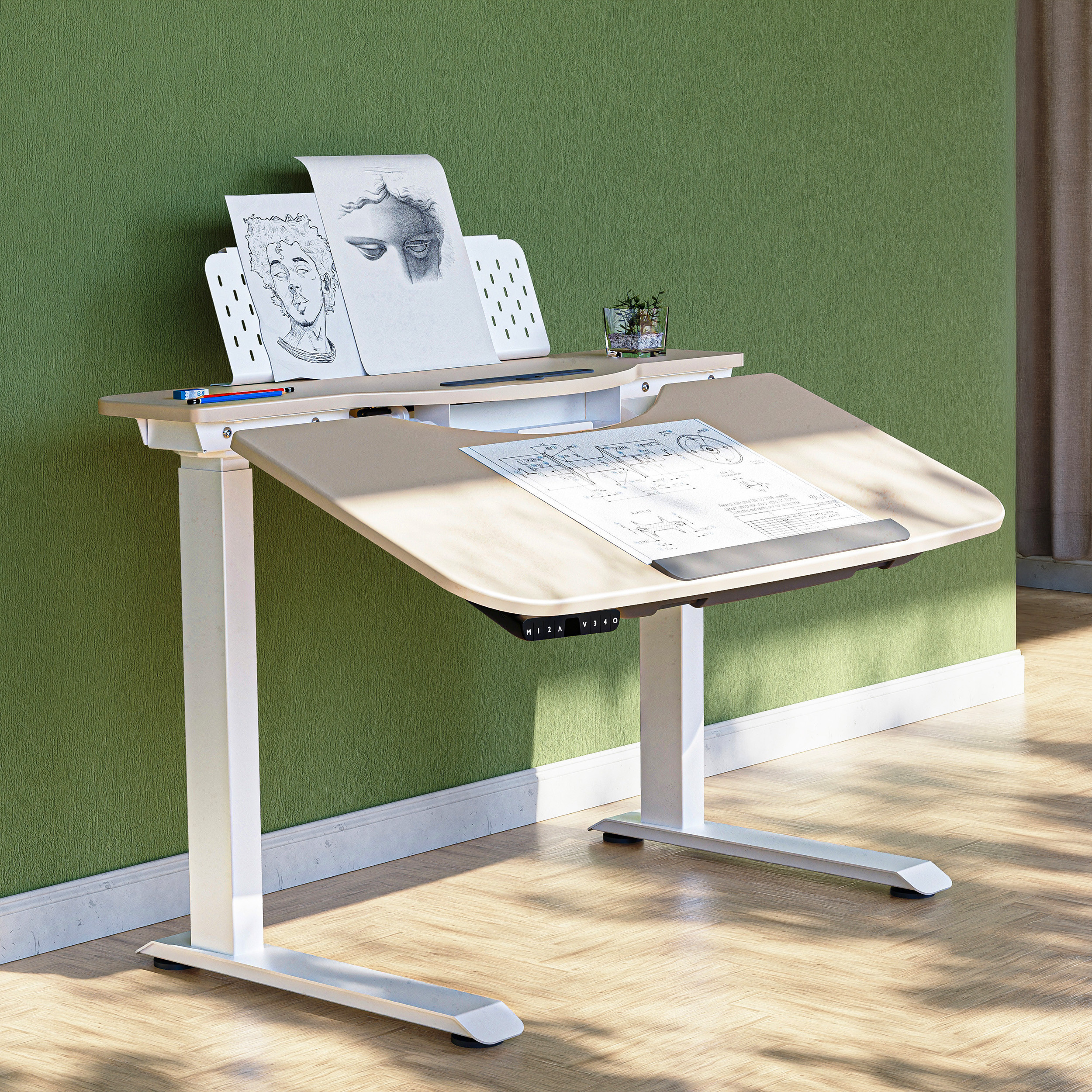 O-Flex Angle Elektrikli Yükseklik Ayarlanabilir Masa - idefix