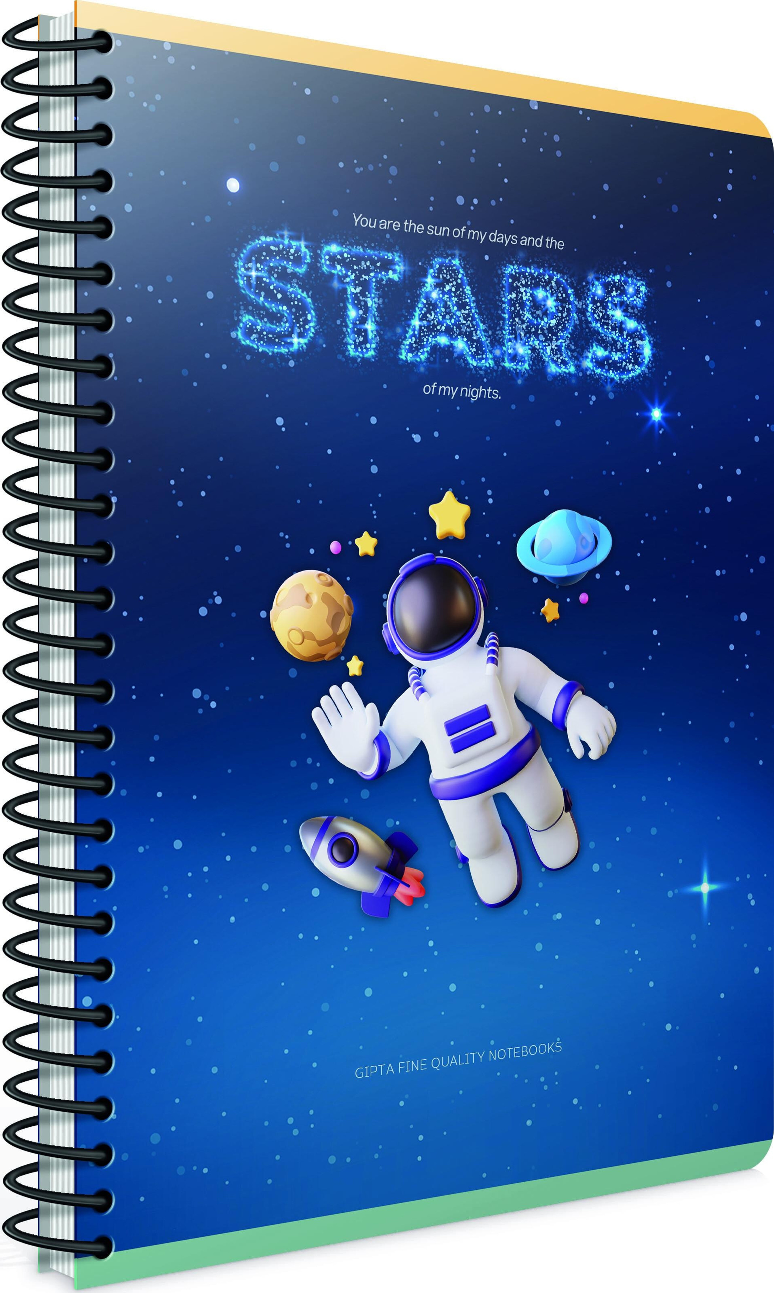 Stars Spiralli Karton Kapak Defter A4 80 Yaprak 70 Gram Beyaz Kağıt ...