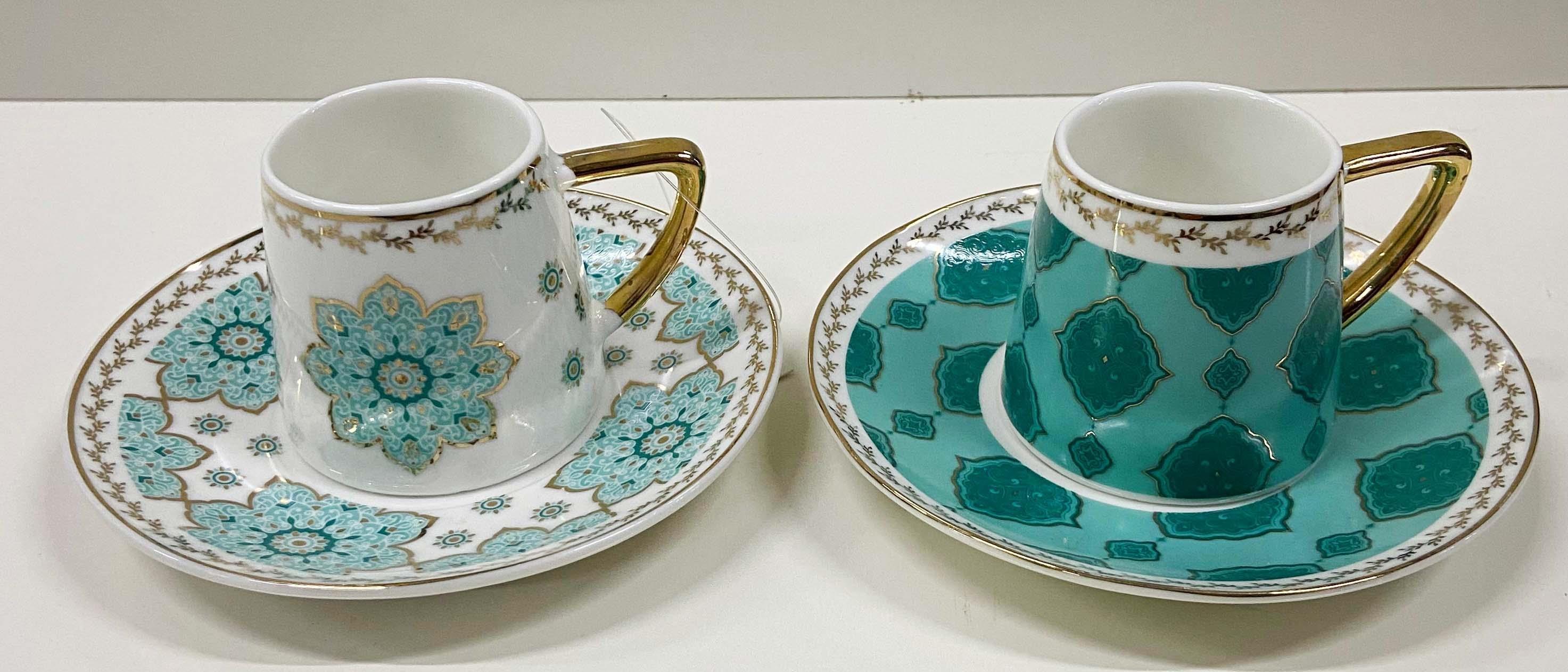 Porselen Kahve Fincan Takımı 2 Kişilik Renkli - idefix