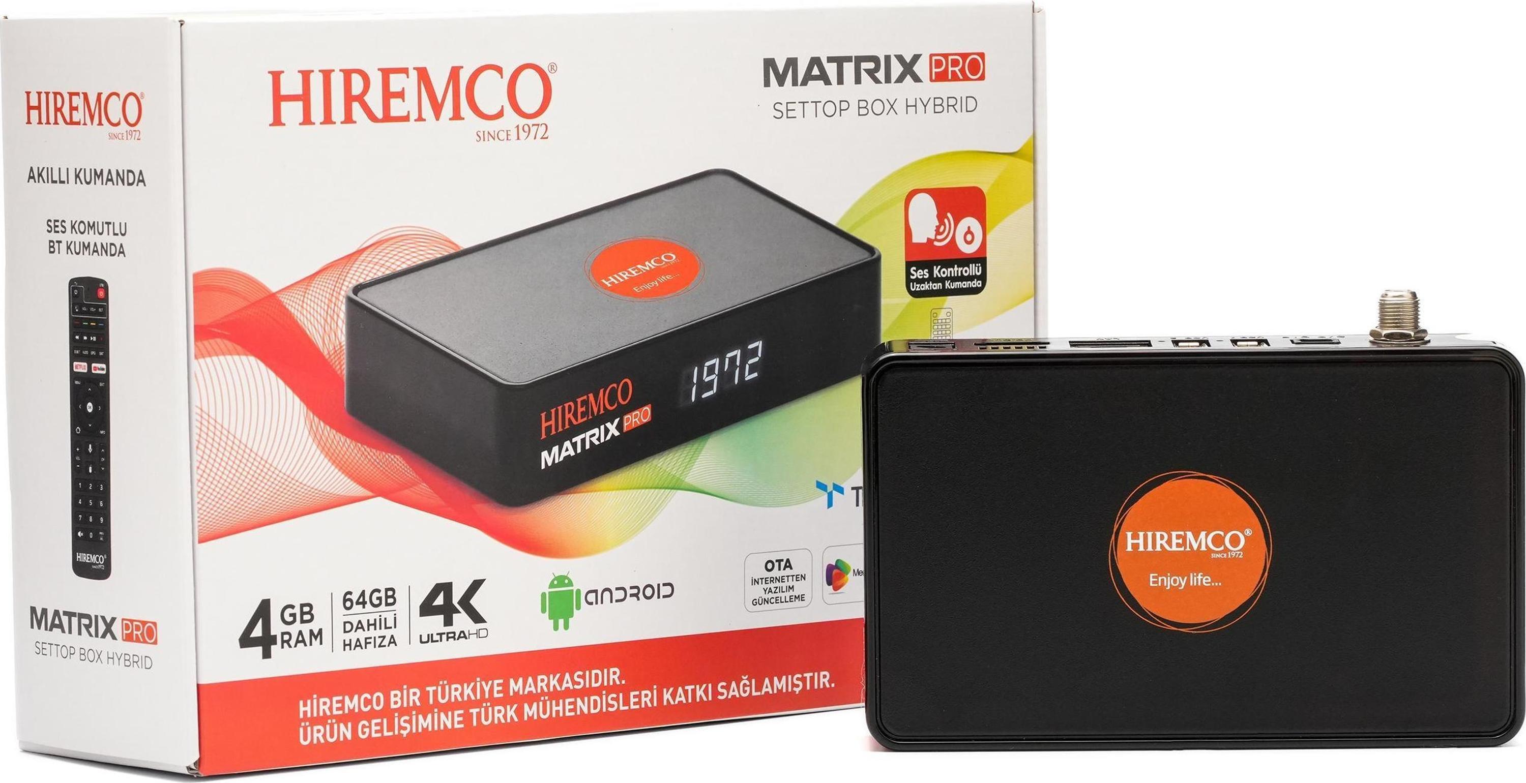 Hiremco Matrix Pro 4K UHD Android 10 Uydu Alıcısı - idefix