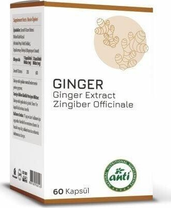 Anti GINGER KAPSÜL, ZENCEFİL EKSTRESİ İÇEREN TAKVİYE EDİCİ GIDA 60 kapsül