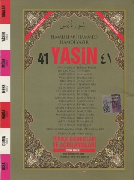 41 Yasin Arapça ve Türkçe Okunuşlu Mealli Mini Boy - Kolektif Kitabı ...