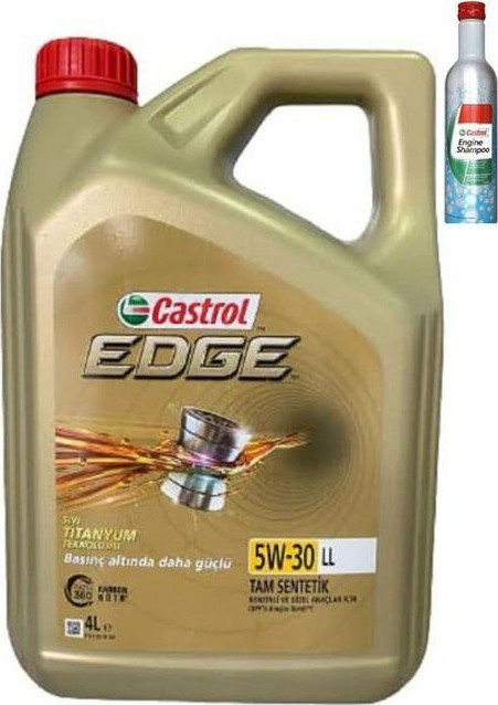 CASTROL EDGE 5W-30 LL 4LT DPF Lİ 2025 ÜRETİM +CASTROL KARTER TEMİZLEME ...