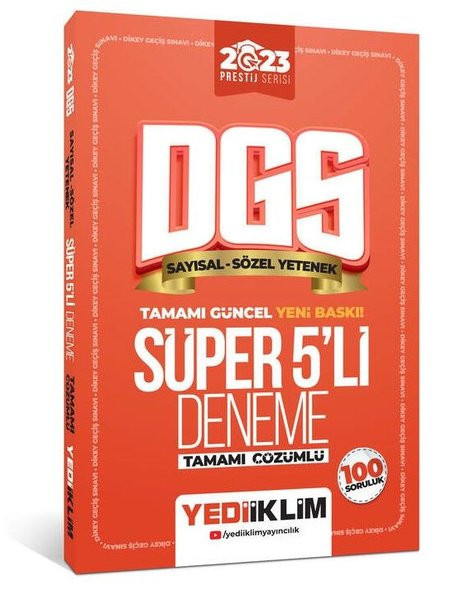 2023 Prestij Serisi DGS Tamamı Çözümlü Süper 5 Deneme - Kolektif Kitabı ...