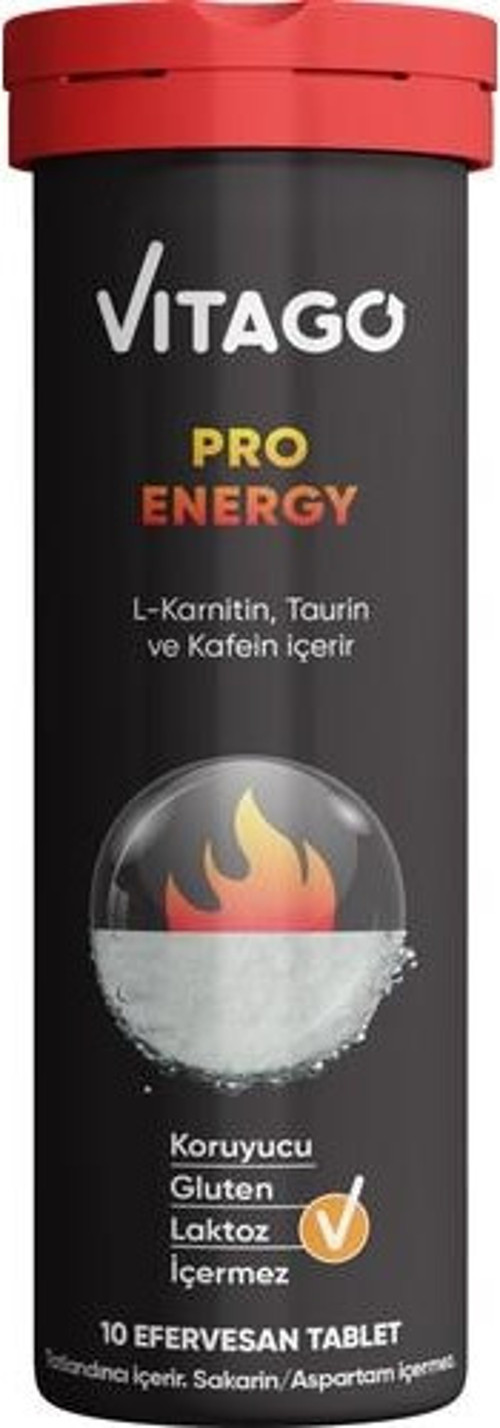 Vitago Enerji - Kafein, Taurin İçeren 10'lu Efervesan Tablet - idefix
