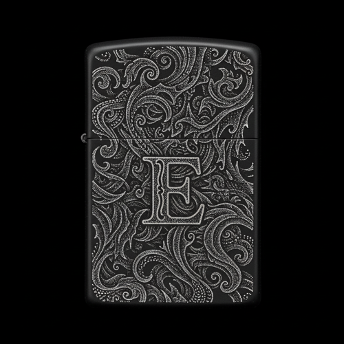 Benzinli Çakmak Ejderha Figürlü E Harfli Tasarım - V49 - idefix