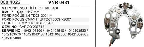 DIOT TABLASI FORD FOCUS II/FIESTA V 1,6 TDCI 2004> - idefix