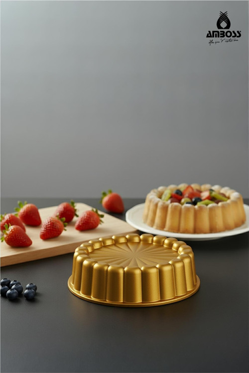 Amboss Ametist 26 cm Döküm Tart Kalıbı ( Gold )